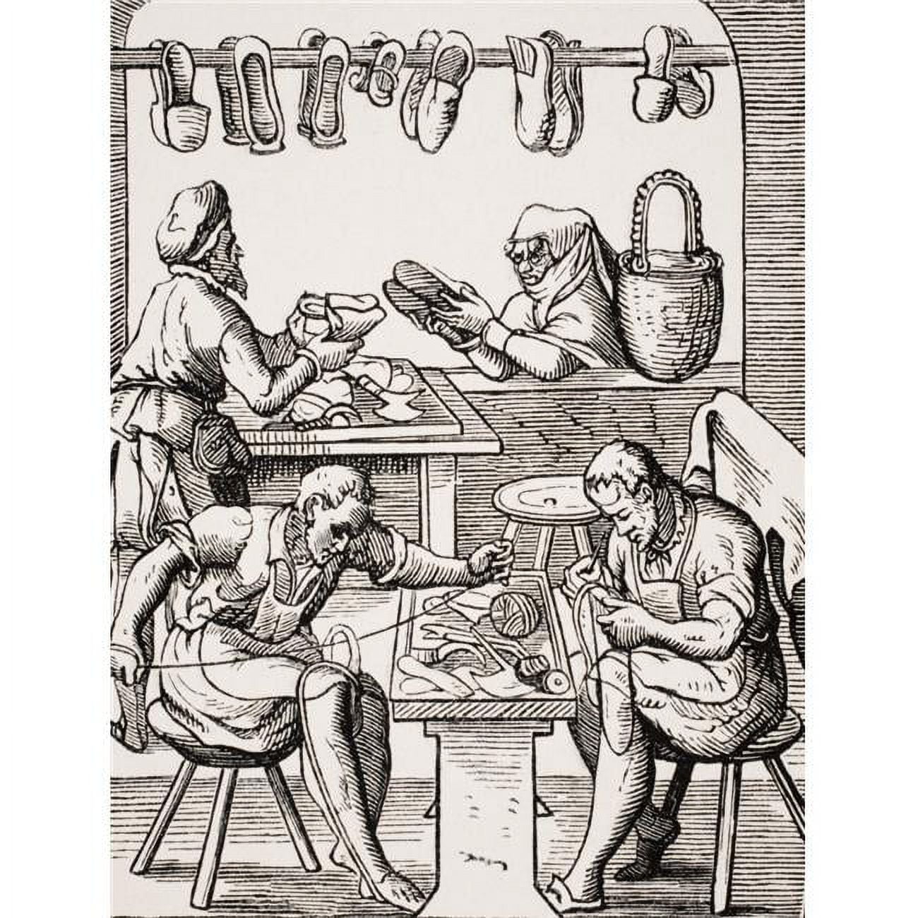 Shoemaker 19th Century Reproduction of 16th Century Woodcut by Jost ...