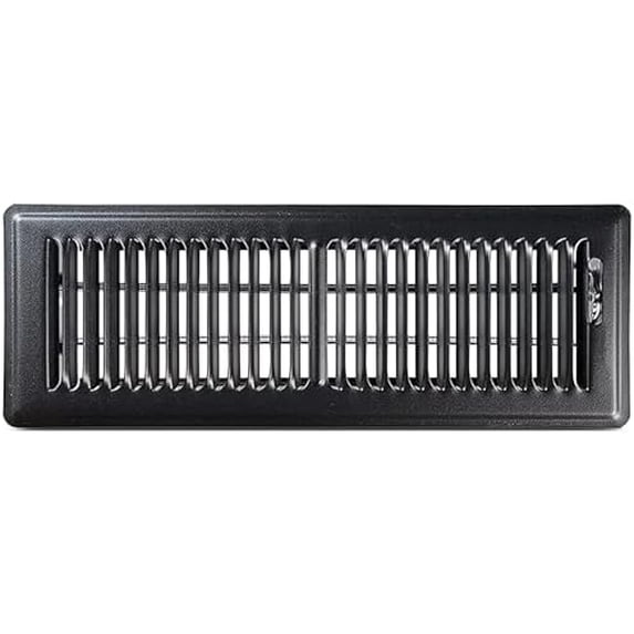 Shoemaker 4x14 Floor Register – Black Heavy Duty Metal Floor Vent Cover ...