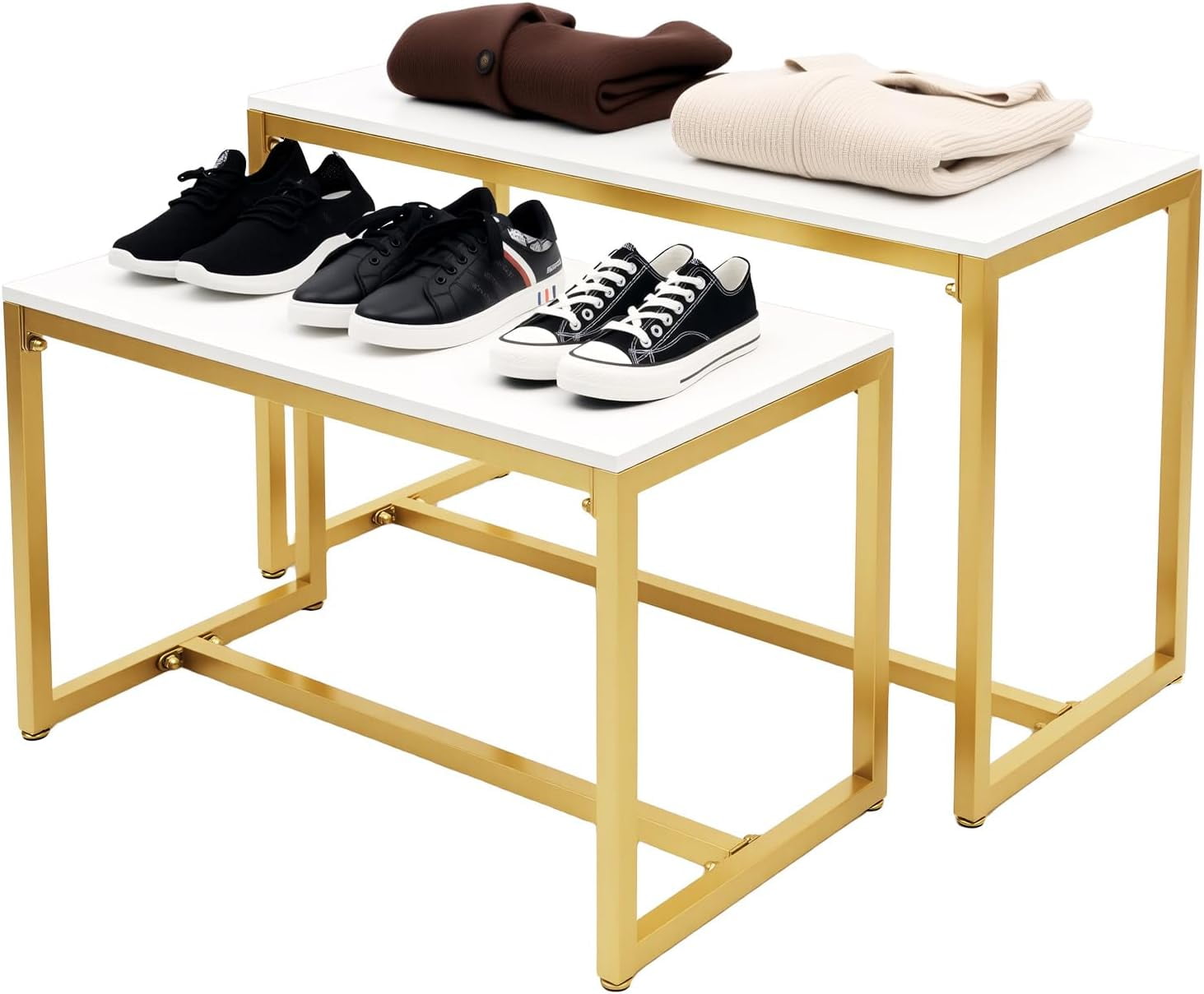 Shoes Handbag Display Stand, Metal Nesting Tables Modern Standing ...