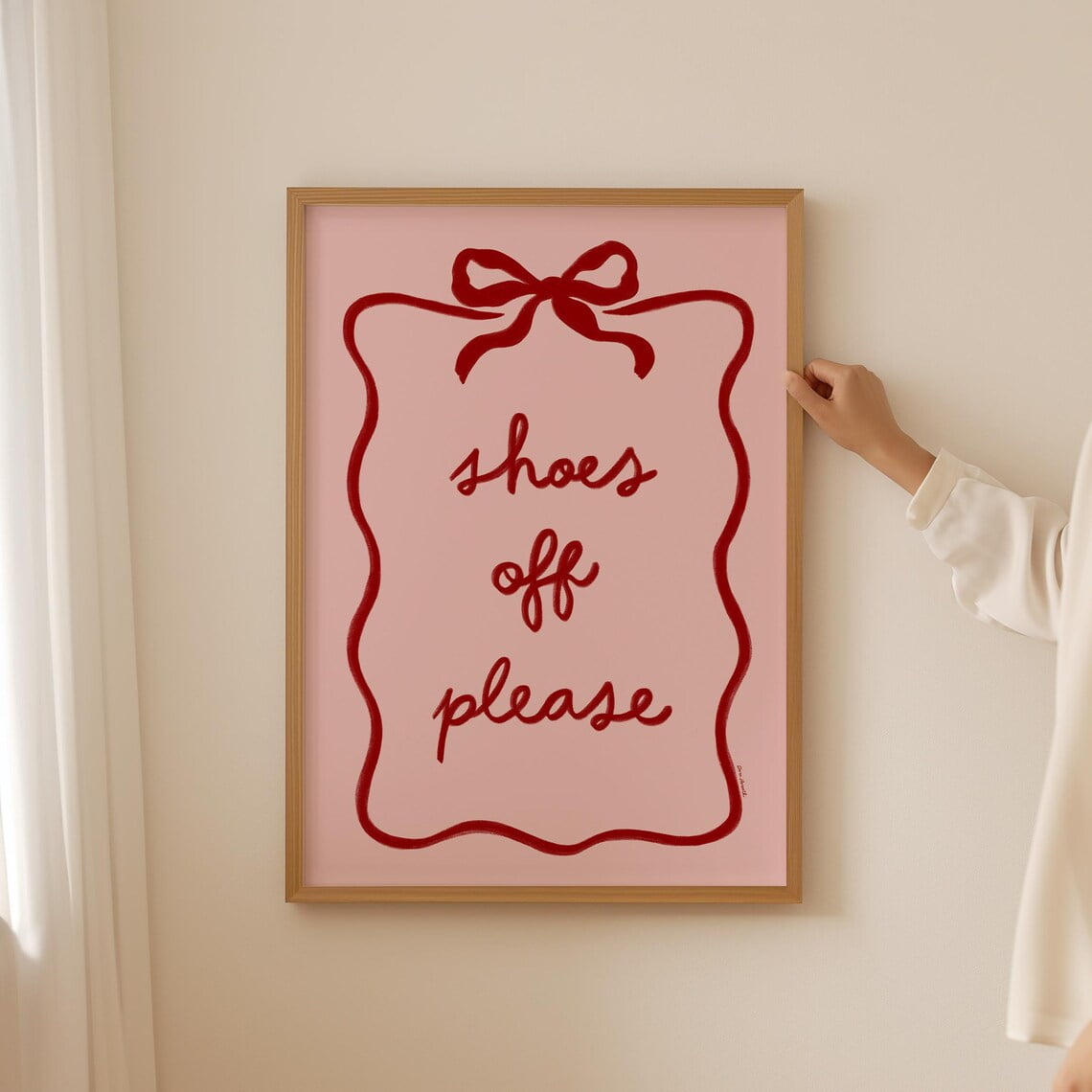 Shoes Off Please Wall Art, Coquette Typography Wall Art, Funny Quote ...