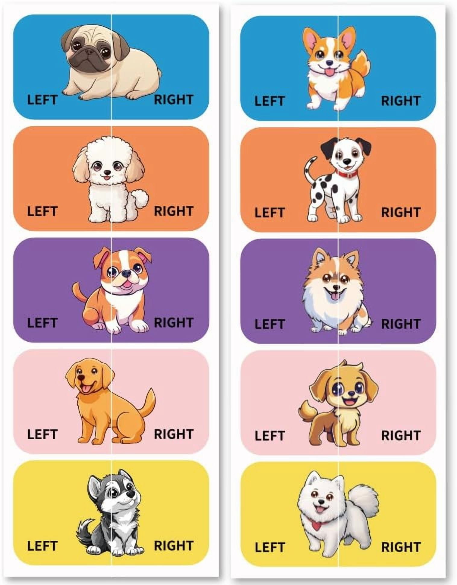 Shoes Stickers - Left Right Learning Dog Model 100pcs (50 Pairs) Self ...