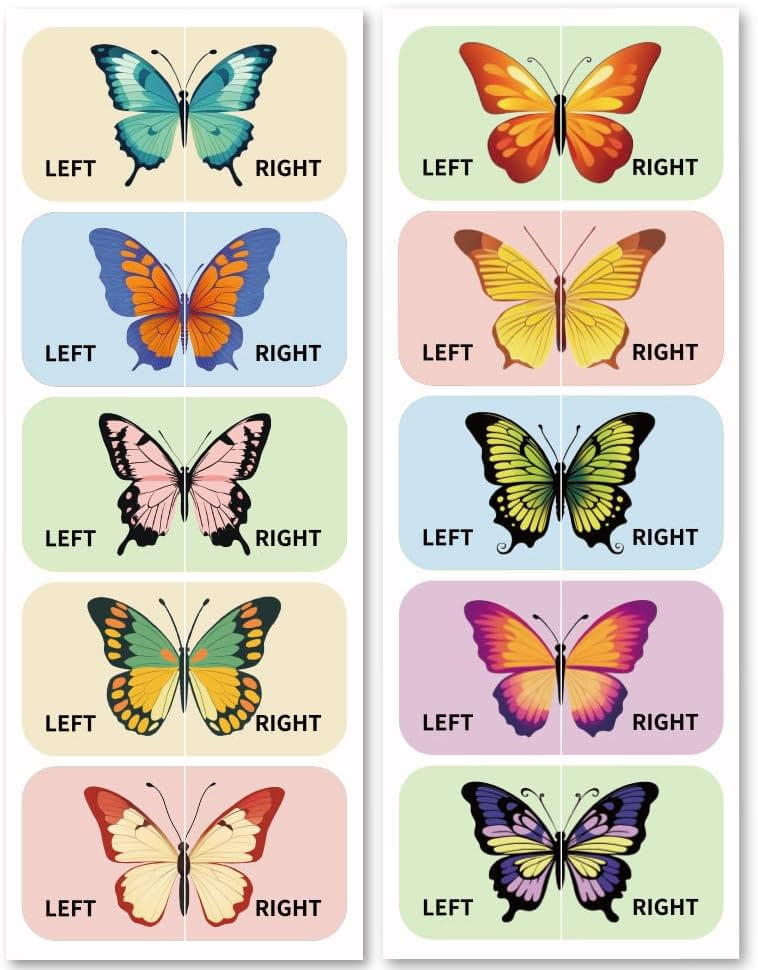 Shoes Stickers for Shoes Learning Left Right Butterfly 100pcs(50 Pairs ...