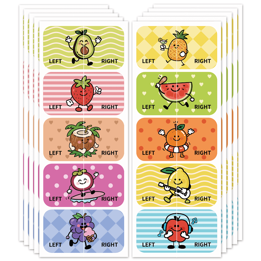 Shoes Stickers for Shoes Learning Left Right Cute Fruit 100pcs(50 Pairs ...