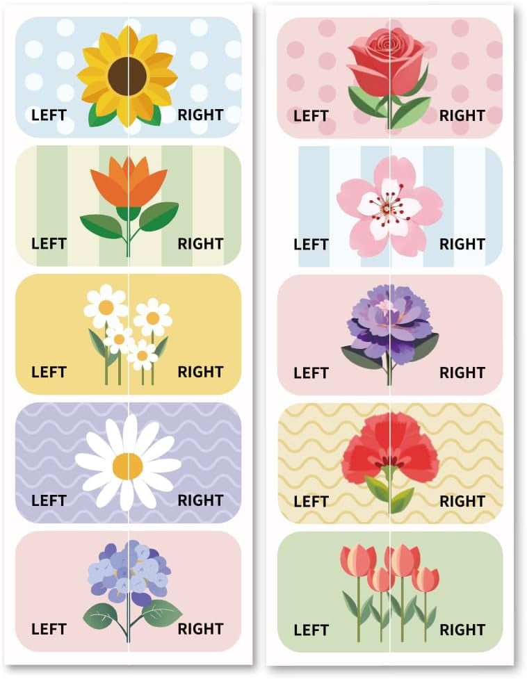 Shoes Stickers for Shoes Learning Left Right Flowers 100pcs(50 Pairs ...