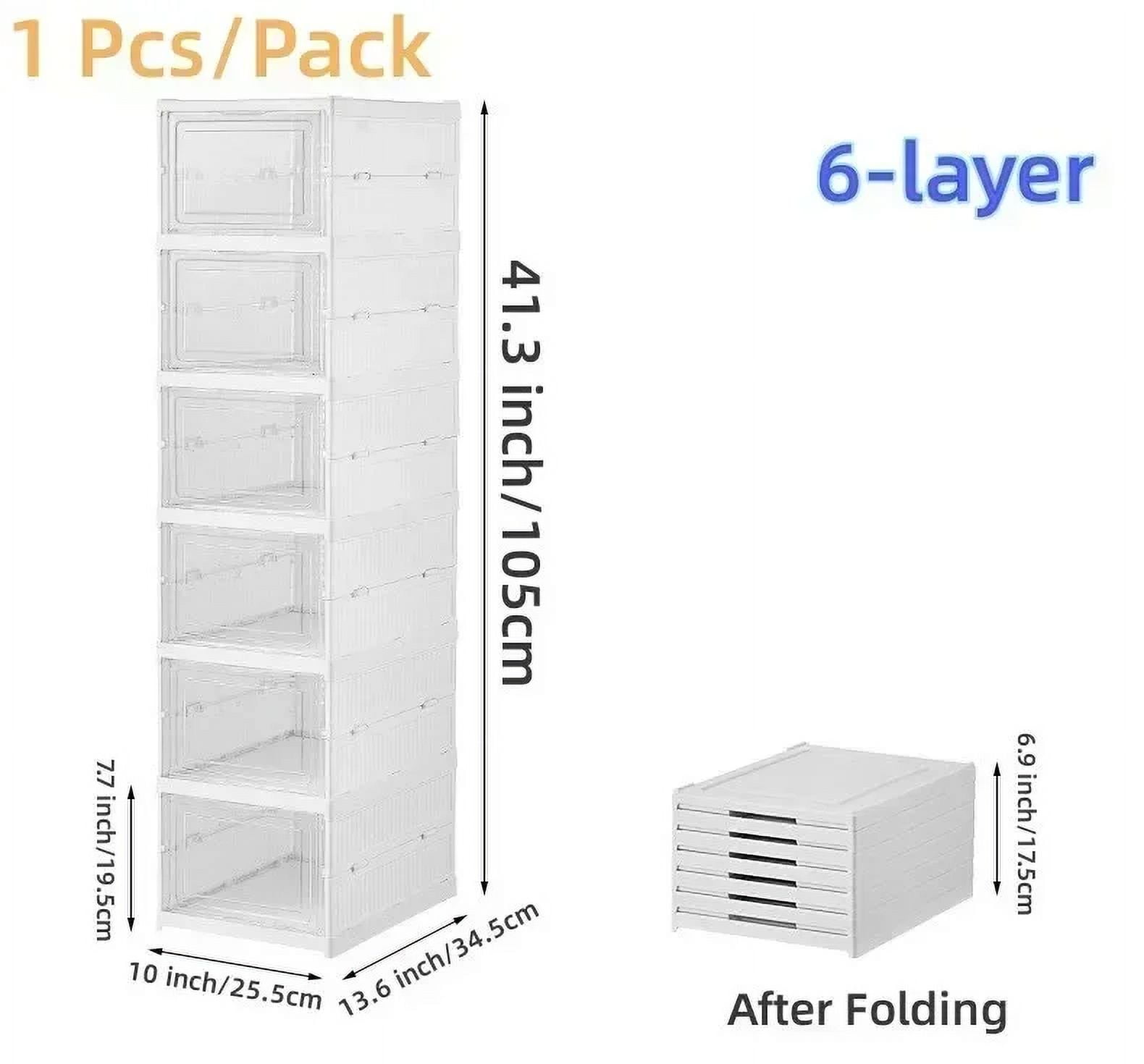 Shoes Storage Box Foldable Transparent Sneaker Shoe Organizers Cabinet Stackable Dustproof High ...