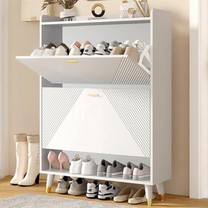 Shoes Storage Cabinet for 24 Pairs & Size 13 - Entryway Farmhouse ...