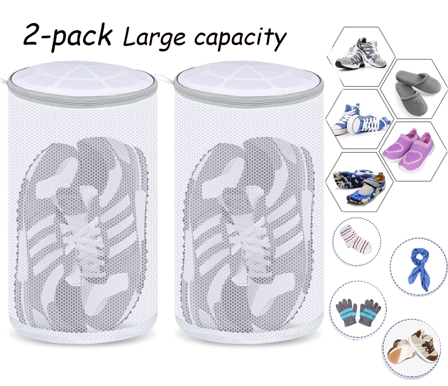 Shoes Wash Bags,Sneaker Mesh Washing Bag,Shoe Cleaning Laundry Bag,Gray ...