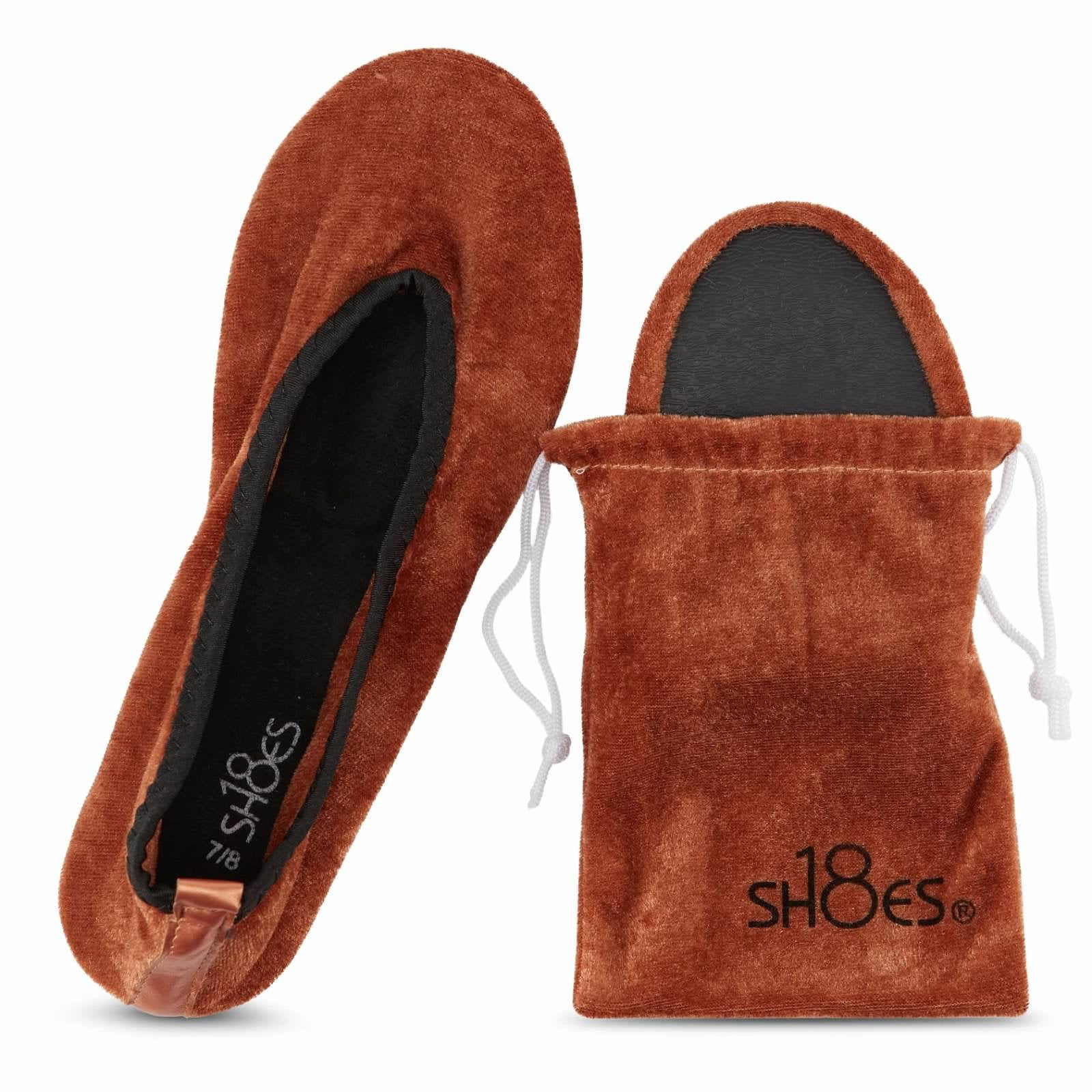 Shoes8teen Women's Comfortable Folding Flats, Portable Travel Ballet ...