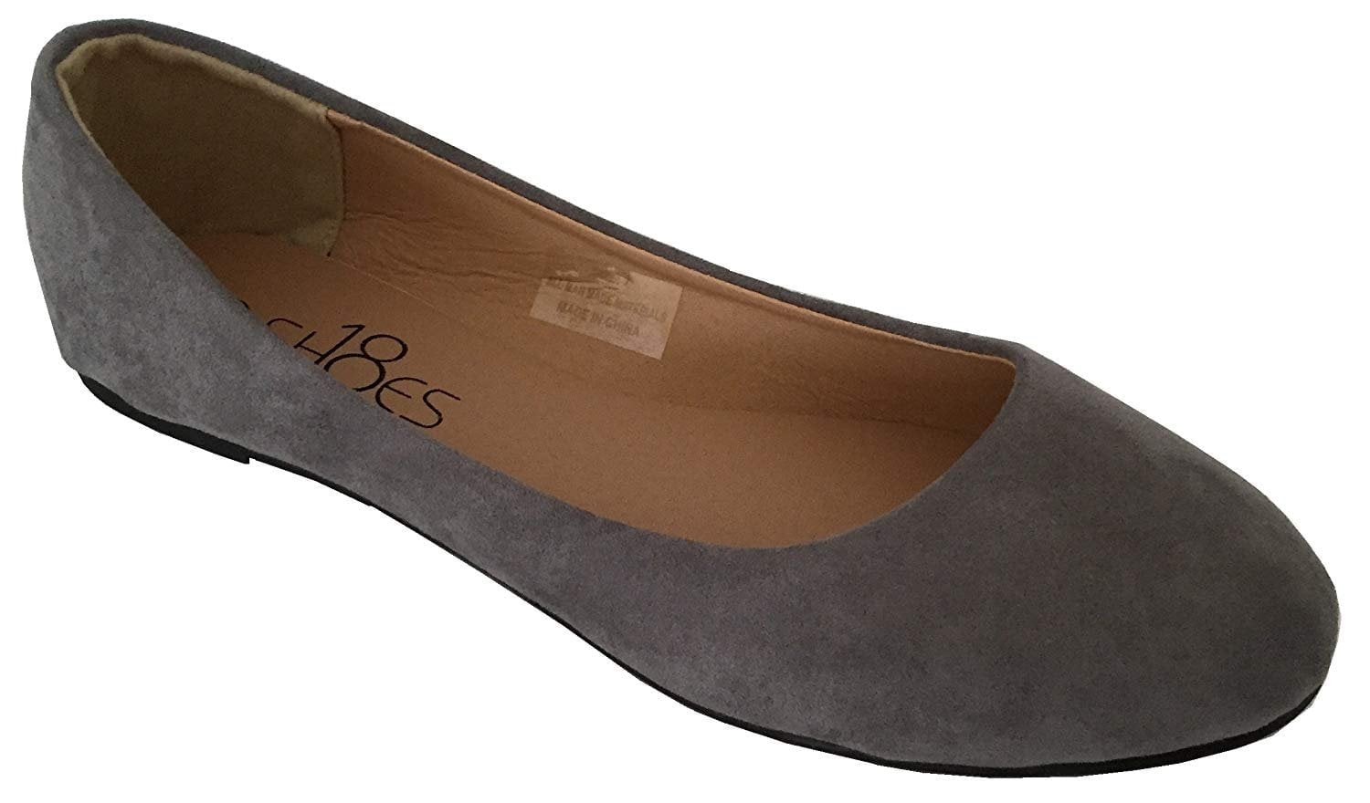 Shoes8teen Womens Ballerina Ballet Flat Shoes 8600 Grey Micro 11 ...