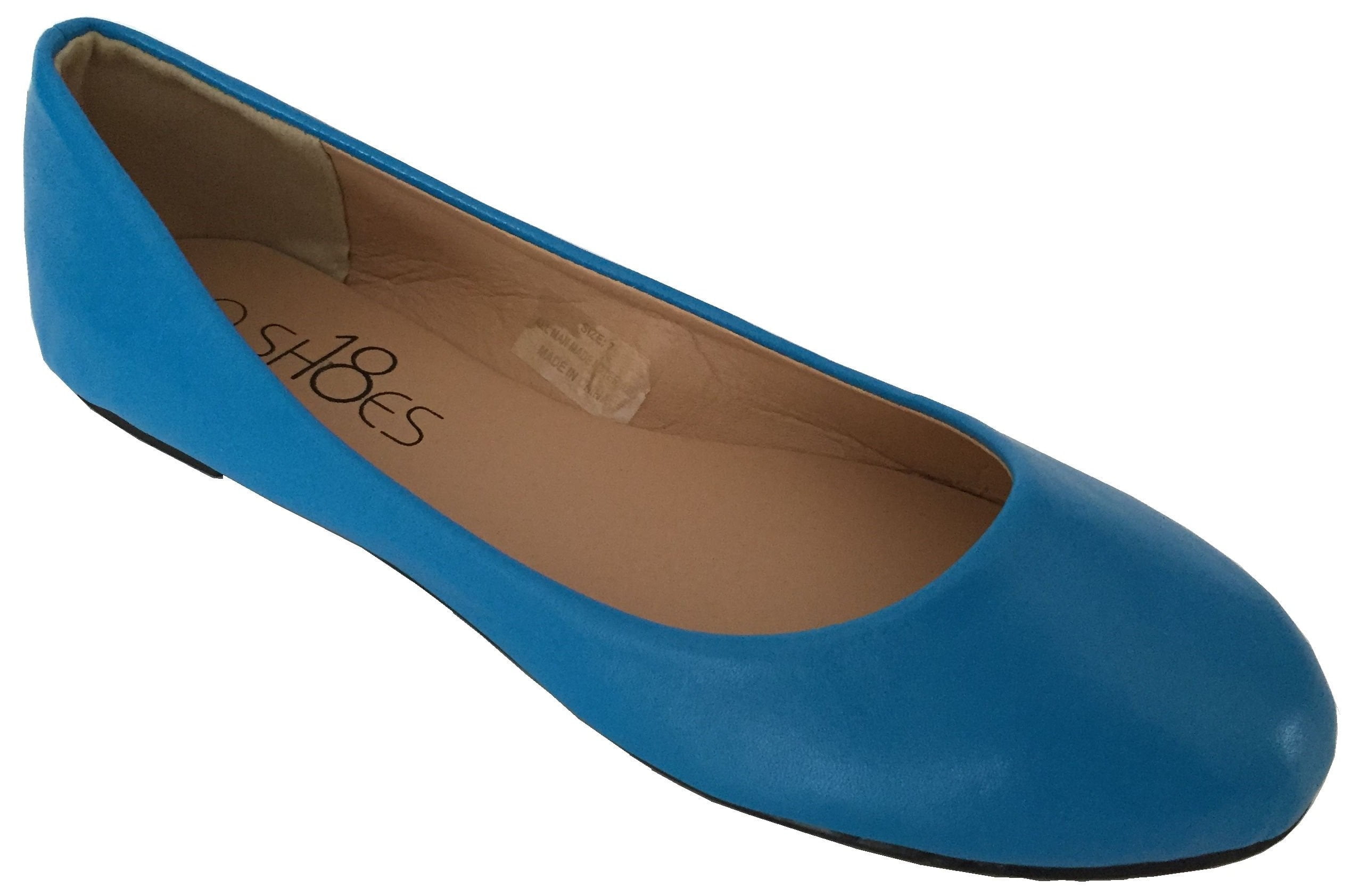 Shoes8teen Womens Ballerina Ballet Flat Shoes 8600 Blue PU 8 - Walmart.com