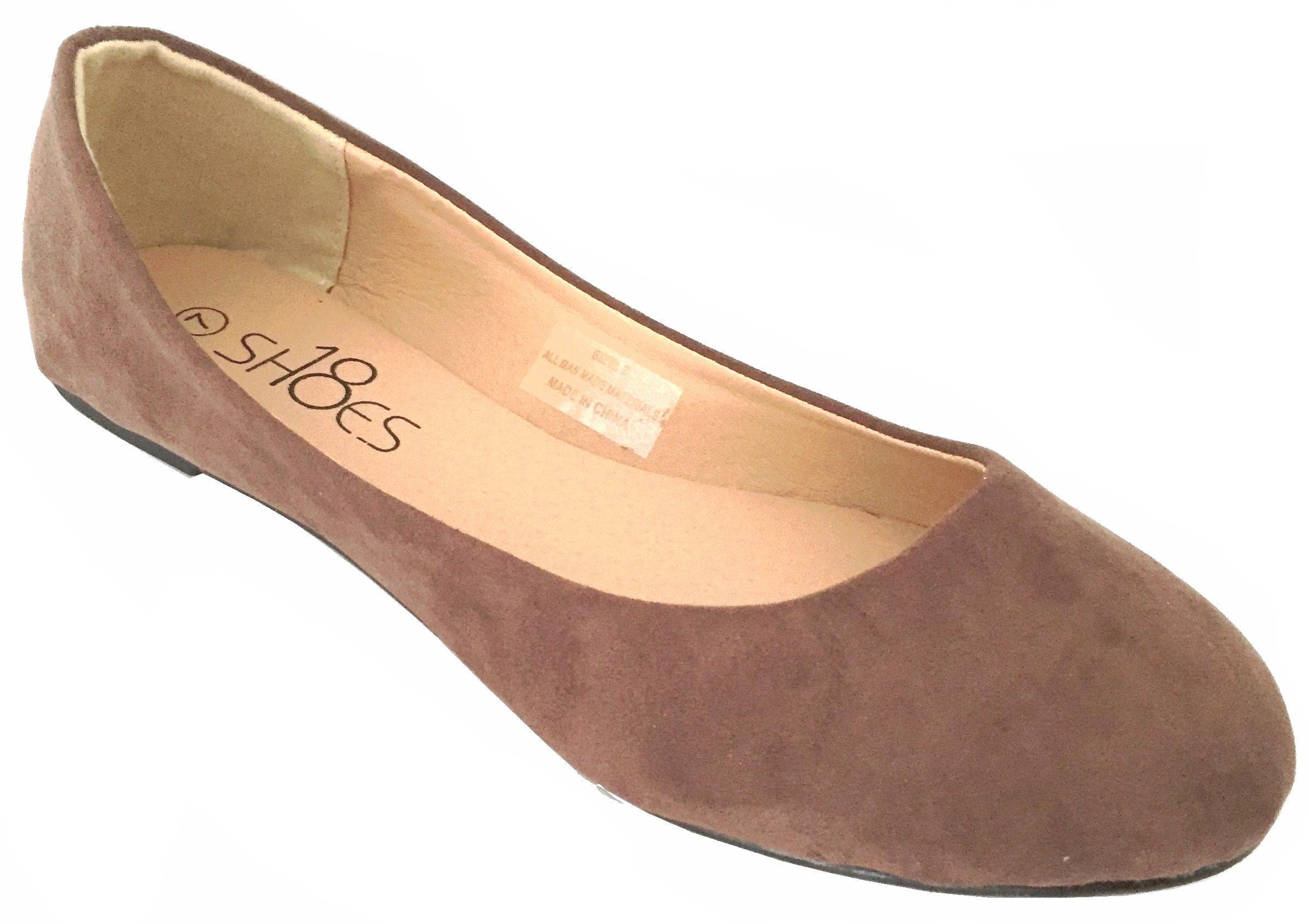 Shoes8teen Womens Ballerina Ballet Flat Shoes 8600 Brown Micro 7 ...