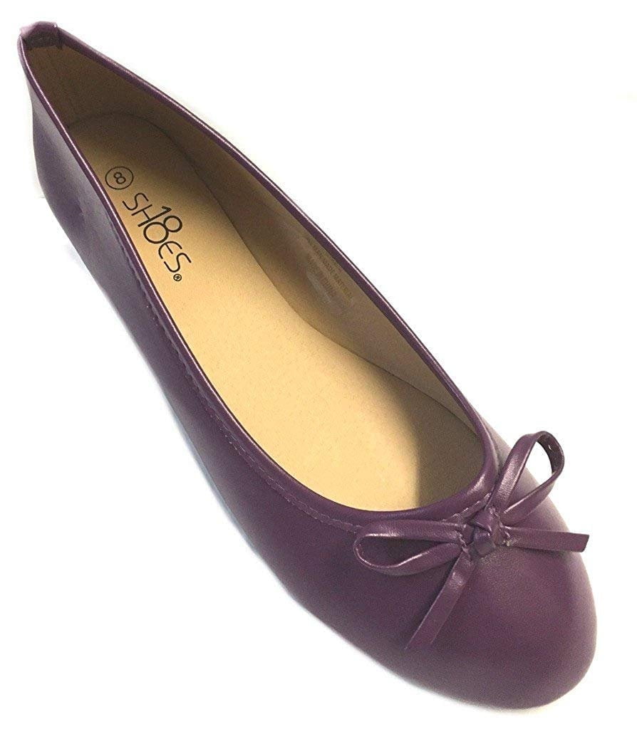 Shoes8teen Womens Ballerina Ballet Flats Shoes 8500eggplant 9 - Walmart.com