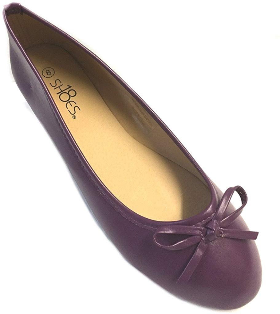 Shoes8teen Women's Ballerina Ballet Flats, Leopard & Solids, Slip-On ...