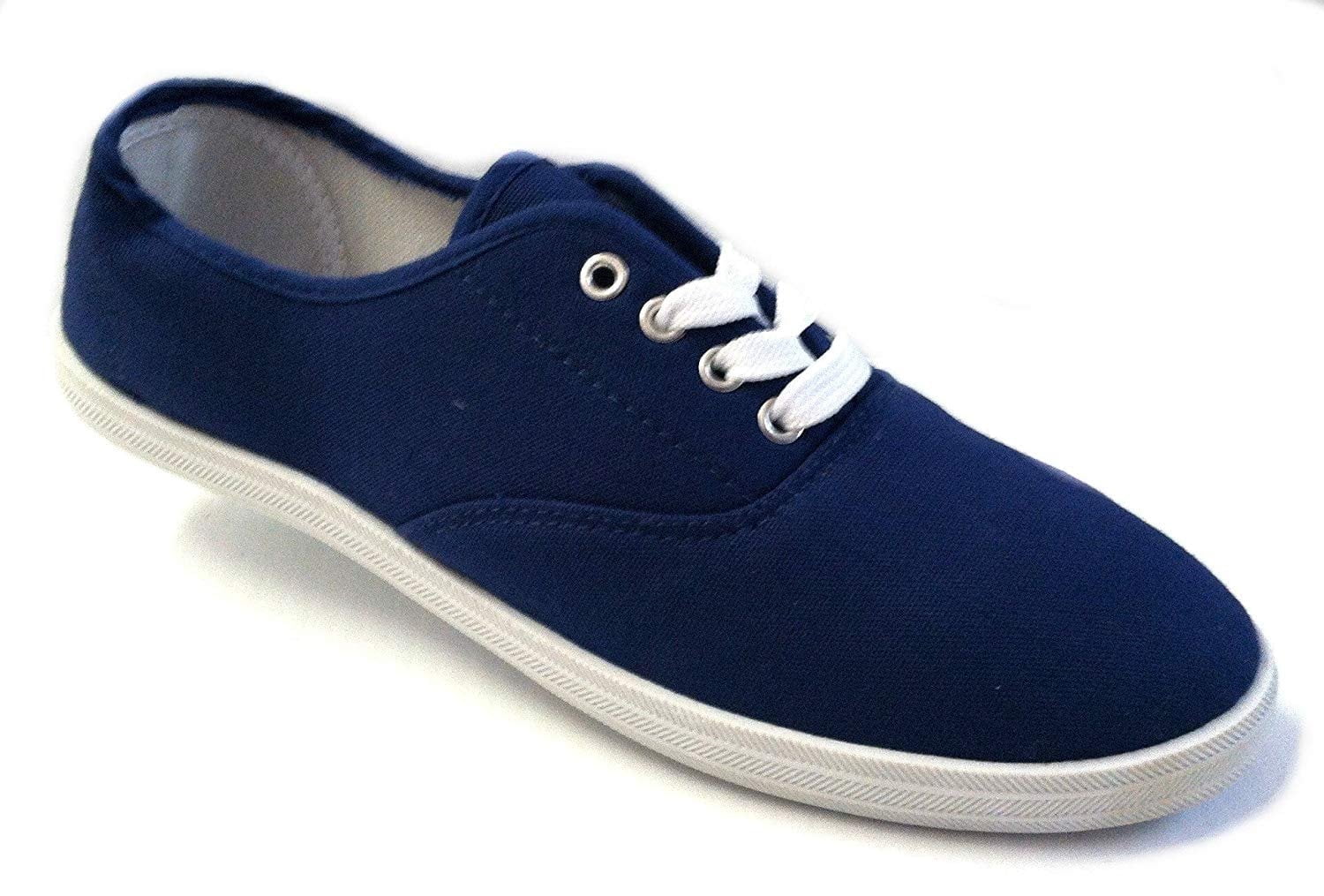 Shoes8teen Womens Canvas Shoes Lace up Sneakers 324 Navy 8.5 - Walmart.com