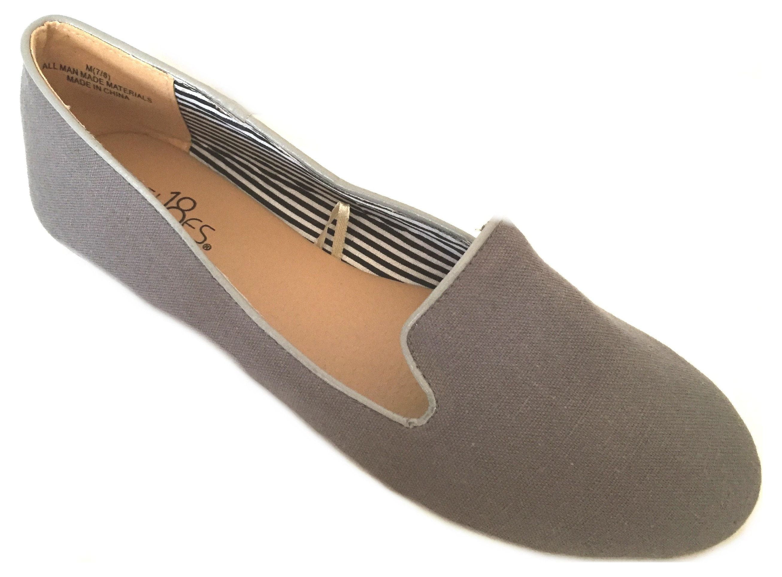 Shoes8teen Womens Faux Suede Loafer Smoking Shoes 102grey 11 - Walmart.com