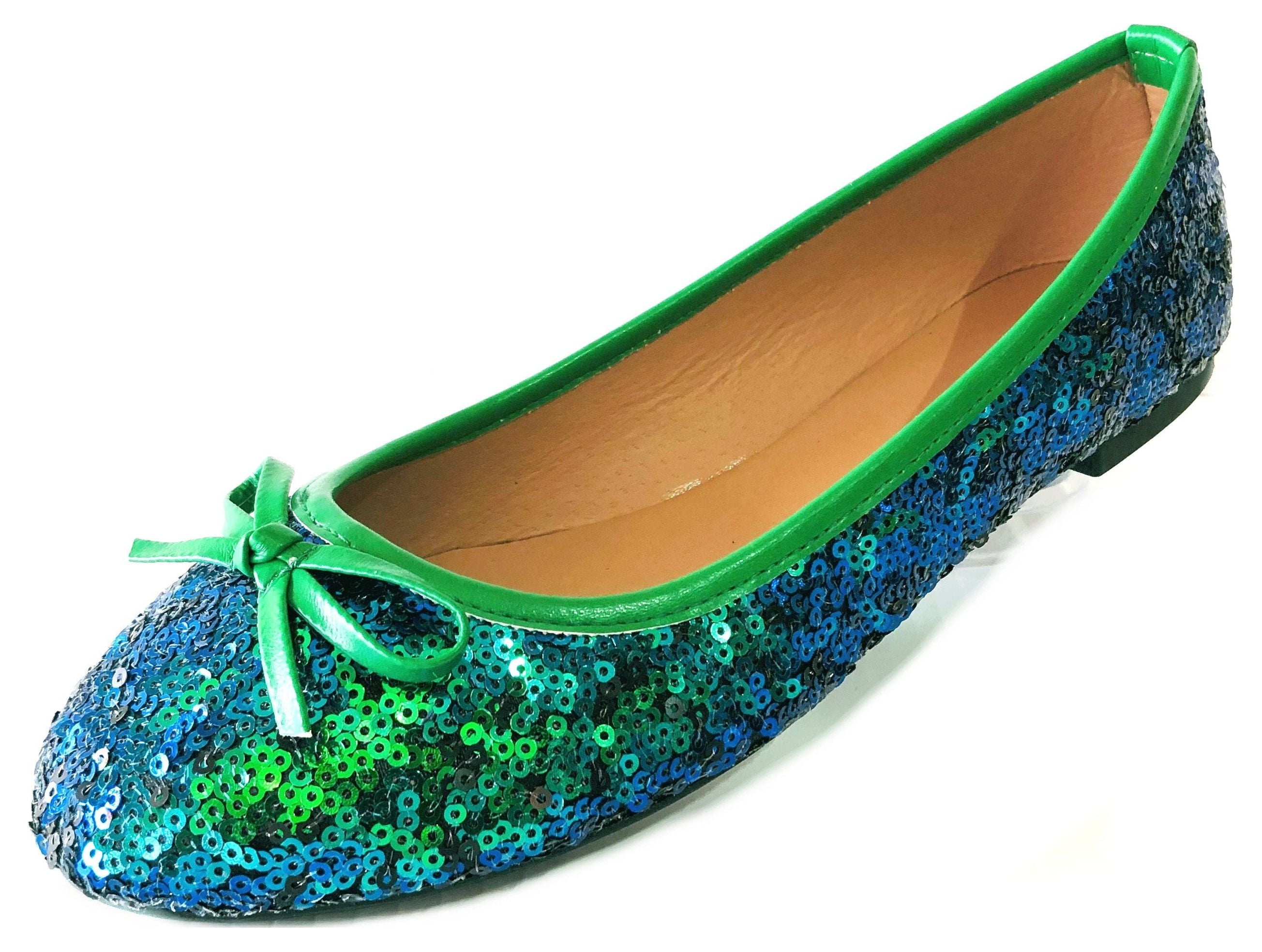 Shoes8teen Women's Sequin Ballerina Ballet Flats, Comfortable, Flexible ...