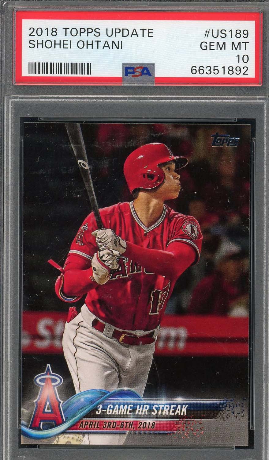 Shohei Ohtani 2018 Topps Update Baseball Rookie Card #US189 Graded PSA ...