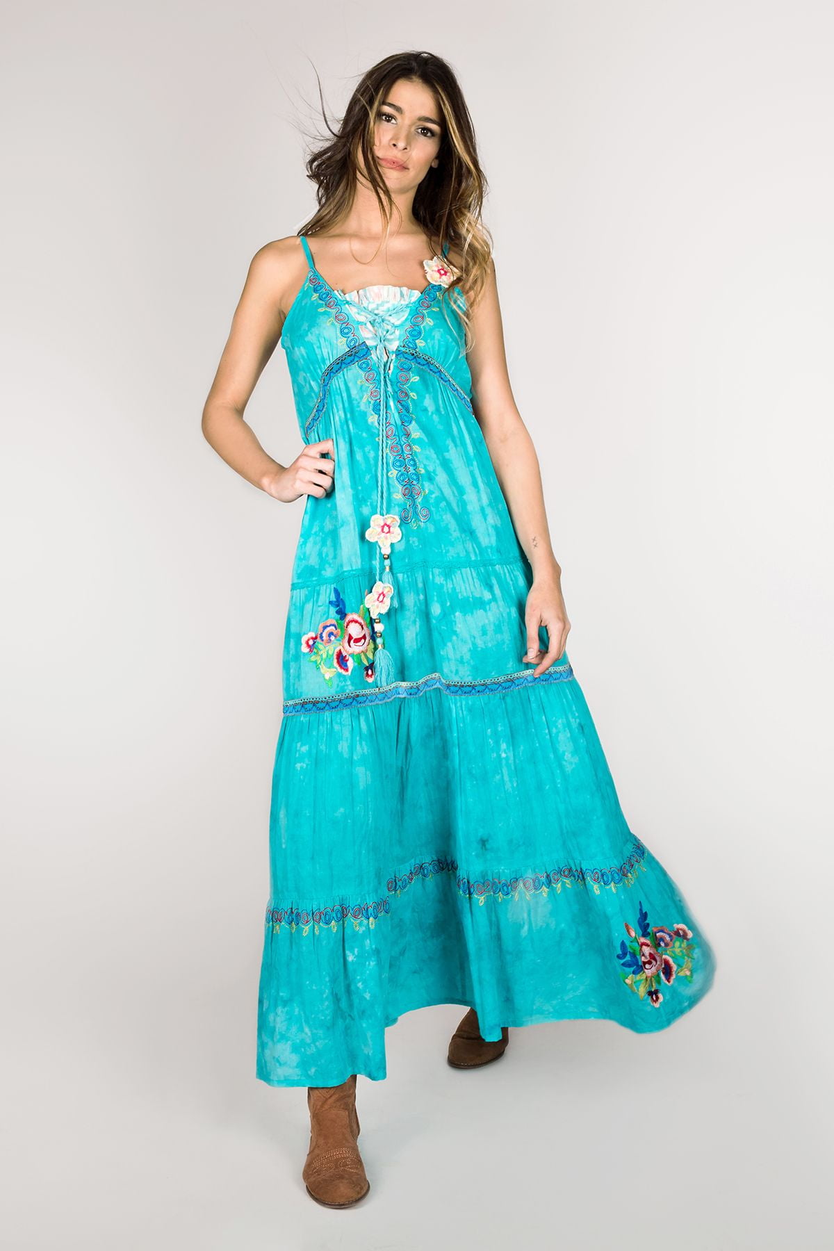 Shoklett: High Low Corset Tied Bodice Sea Flower Maxi Dress Sherlyn ...
