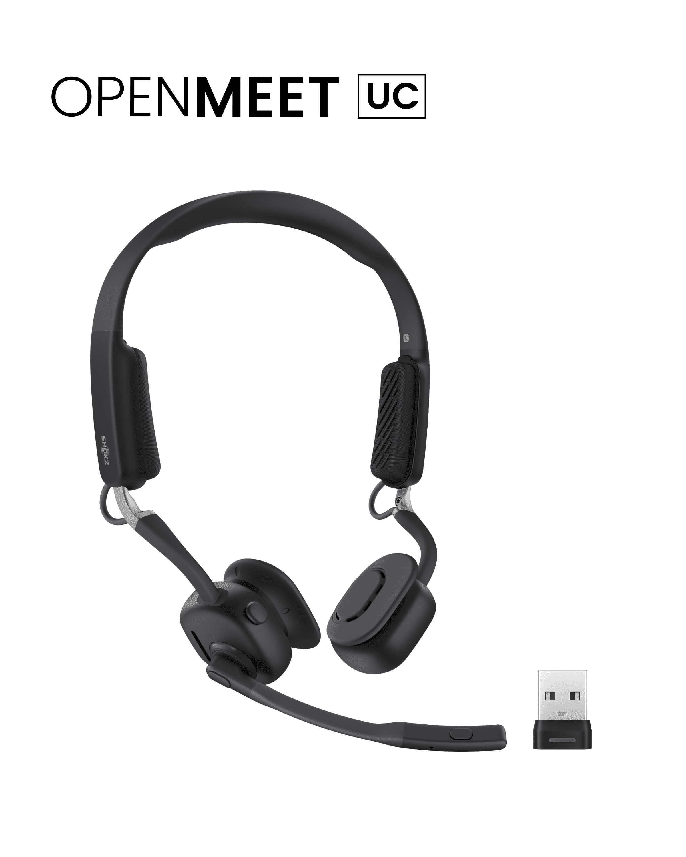 Shokz OpenMeet UC - Open-Ear Bluetooth Computer Headset - Noise ...