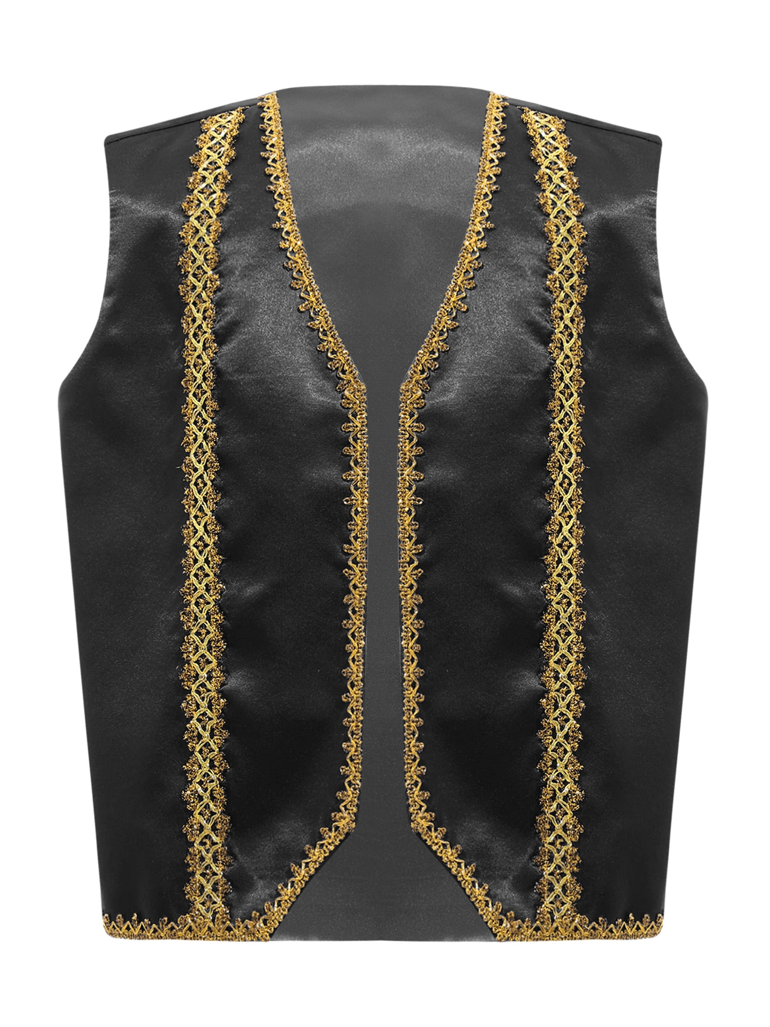 Sholeno Boys Arabian Prince Vest Kids Halloween Open Front Golden ...
