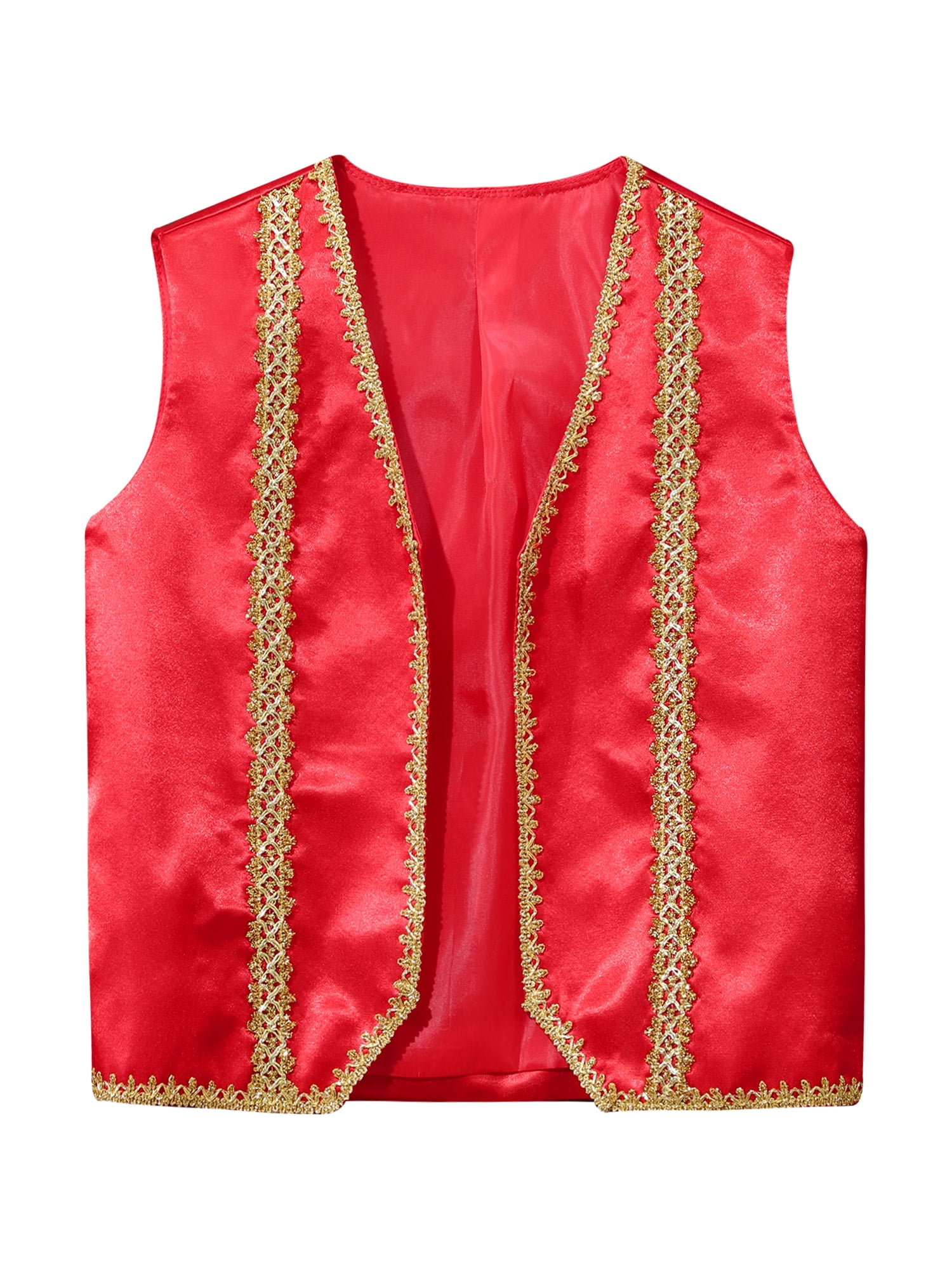 Sholeno Boys Arabian Prince Vest Kids Halloween Open Front Golden ...
