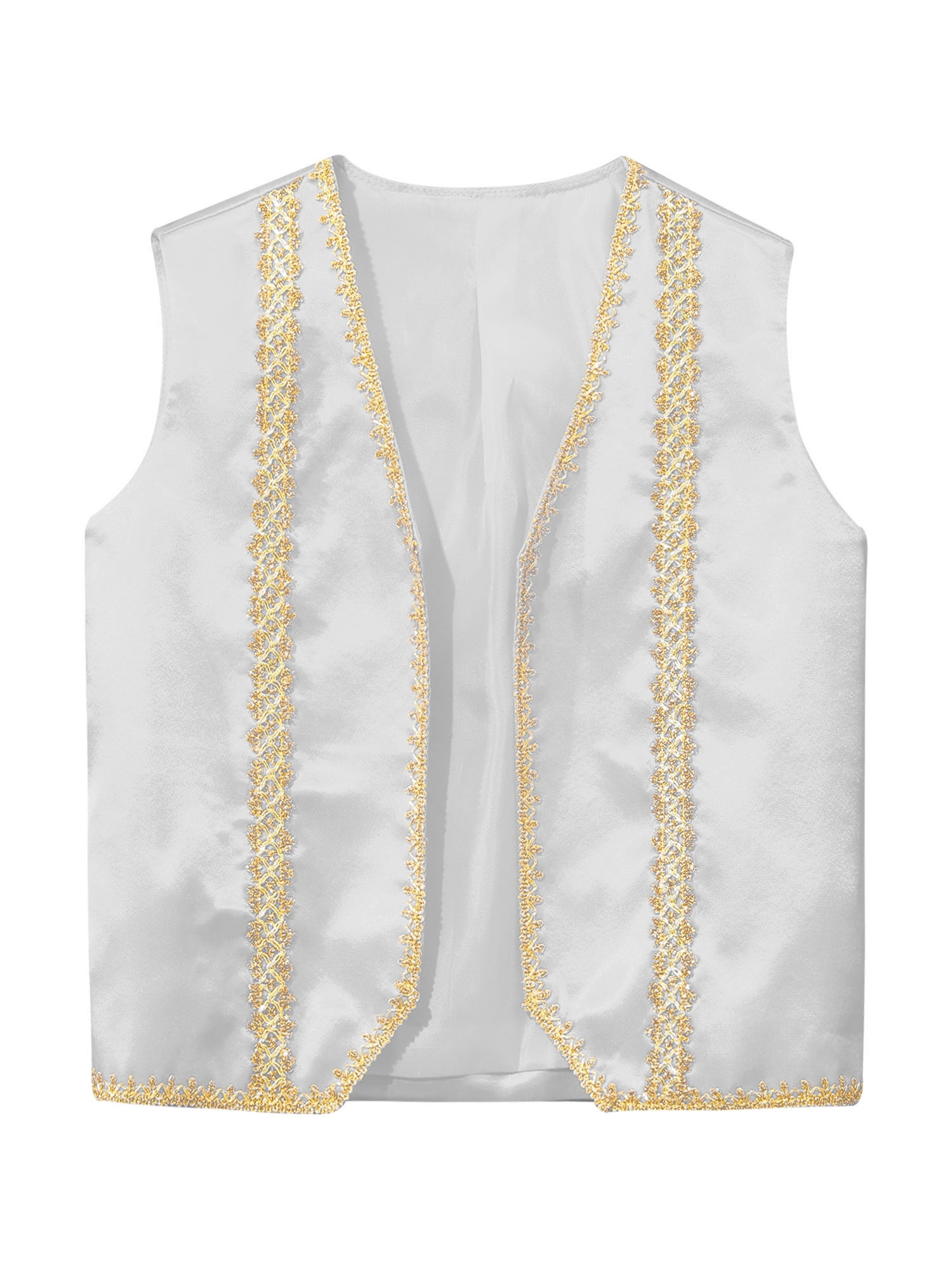 Sholeno Boys Arabian Prince Vest Kids Halloween Open Front Golden ...