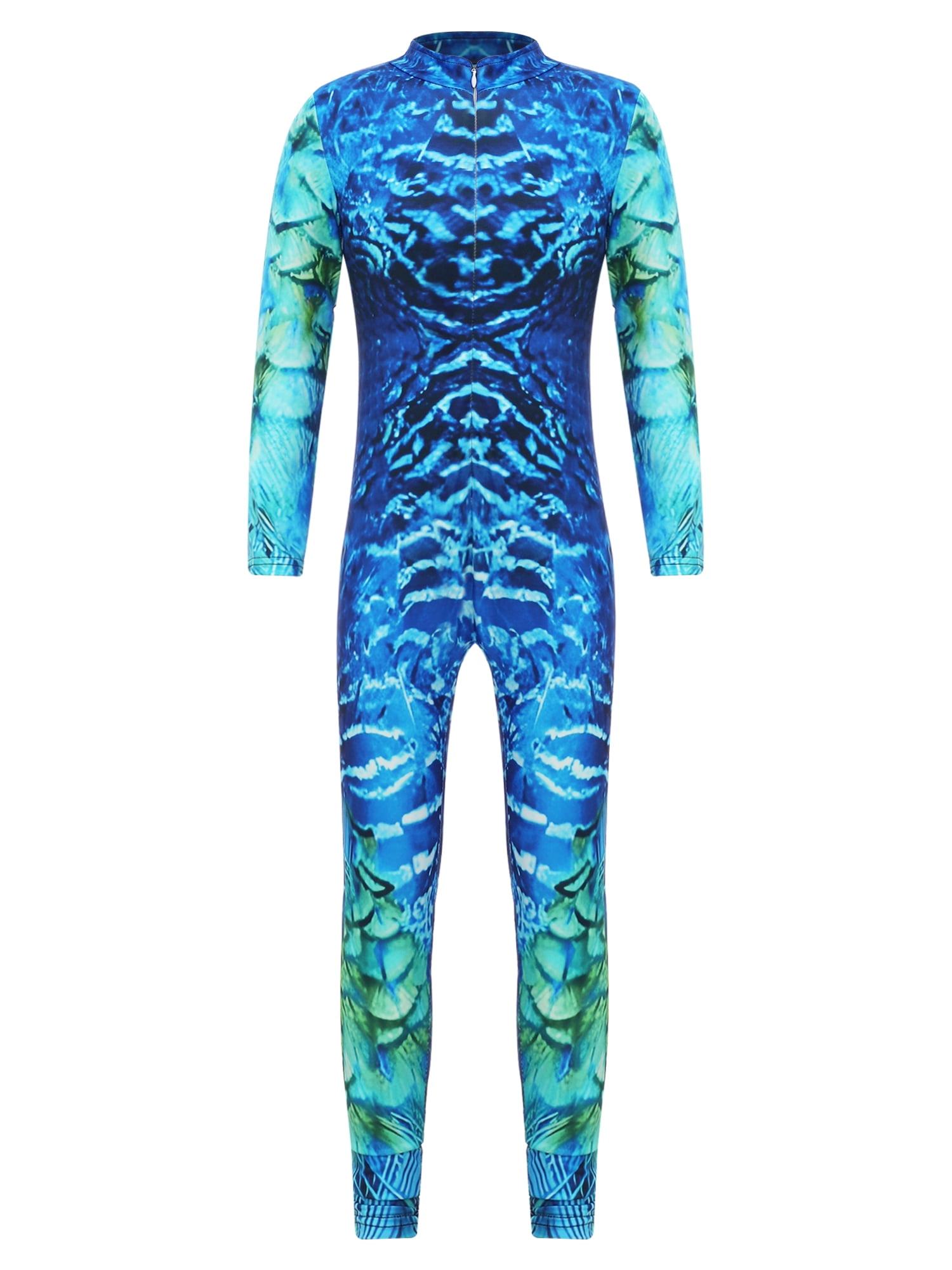 Sholeno Girls Long Sleeve Gymnastics Unitards Fish Scale Print Full ...