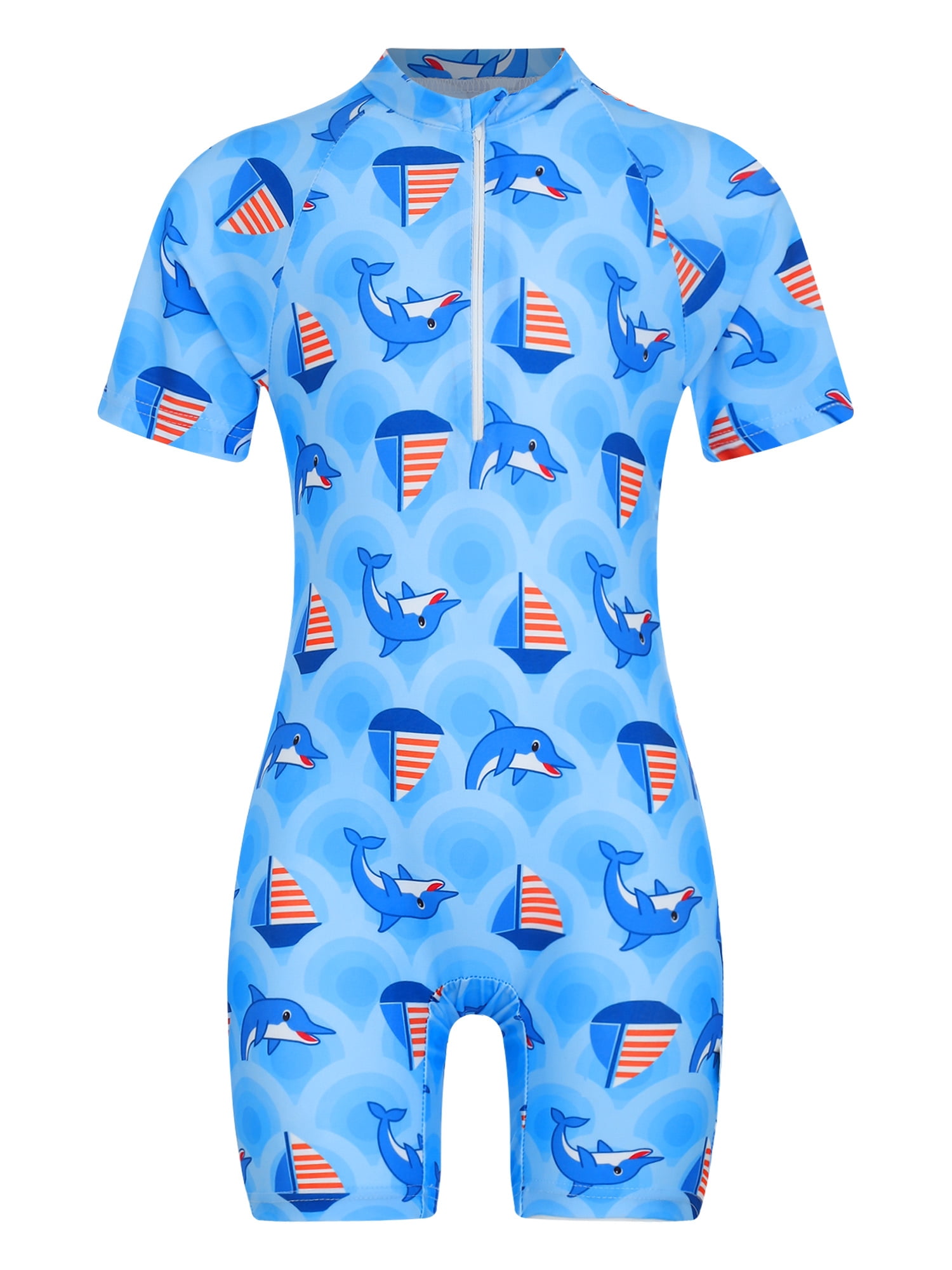 Sholeno Girls Long Sleeve One-Piece Swimsuit Short Sleeve Boyleg Rash ...