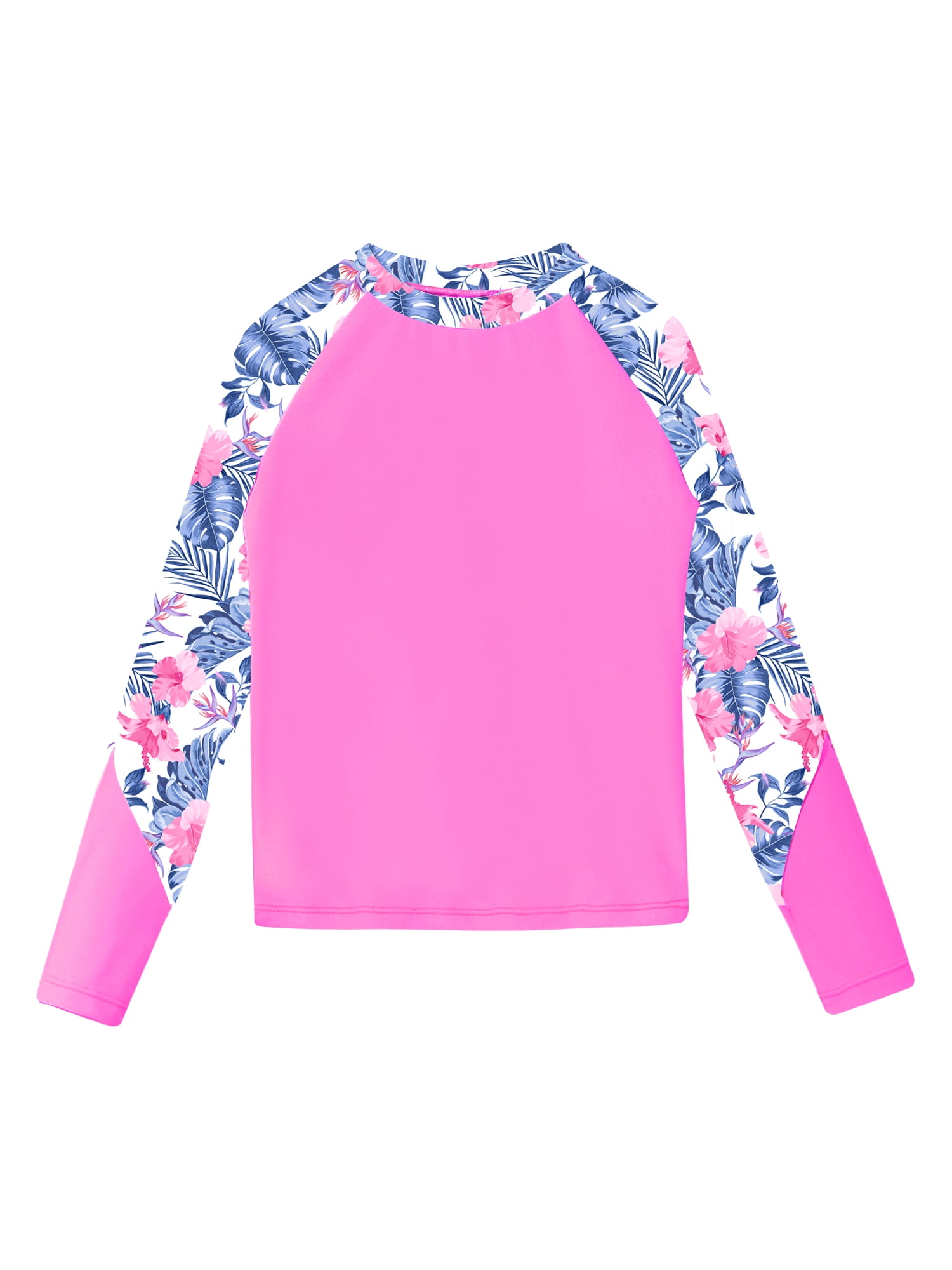 Sholeno Girls Long Sleeve Rash Guard Shirt Water Beach Sport Swim Top ...