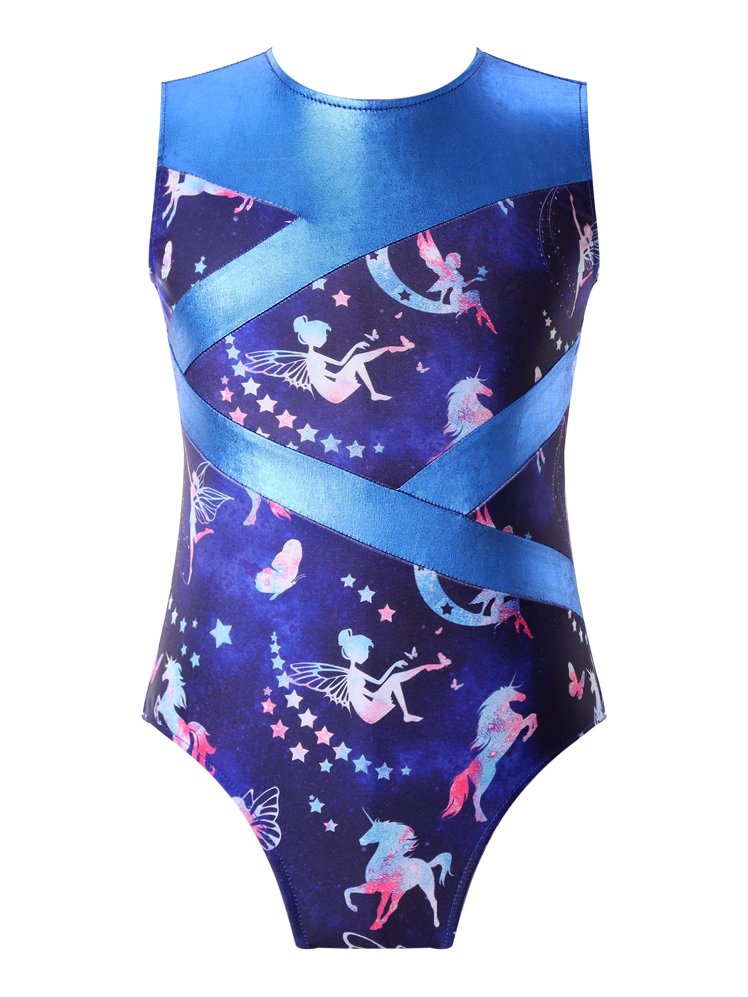 Sholeno Girls Metallic Dance Gymnastics Leotard Bodysuit Sleeveless ...