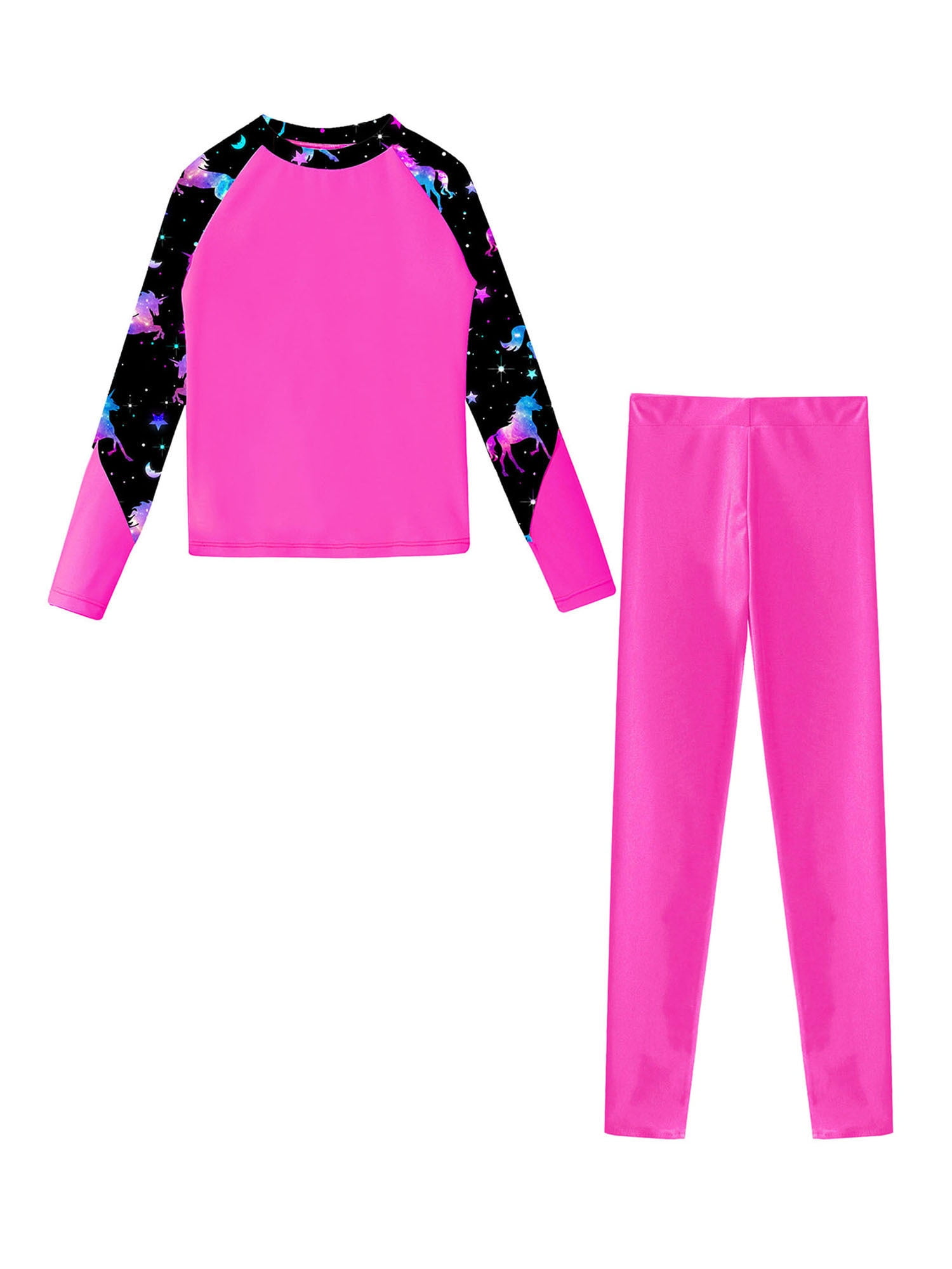 Sholeno Girls Quickly Dry Long Sleeve Swimsuit Sun Protection Swimwear ...