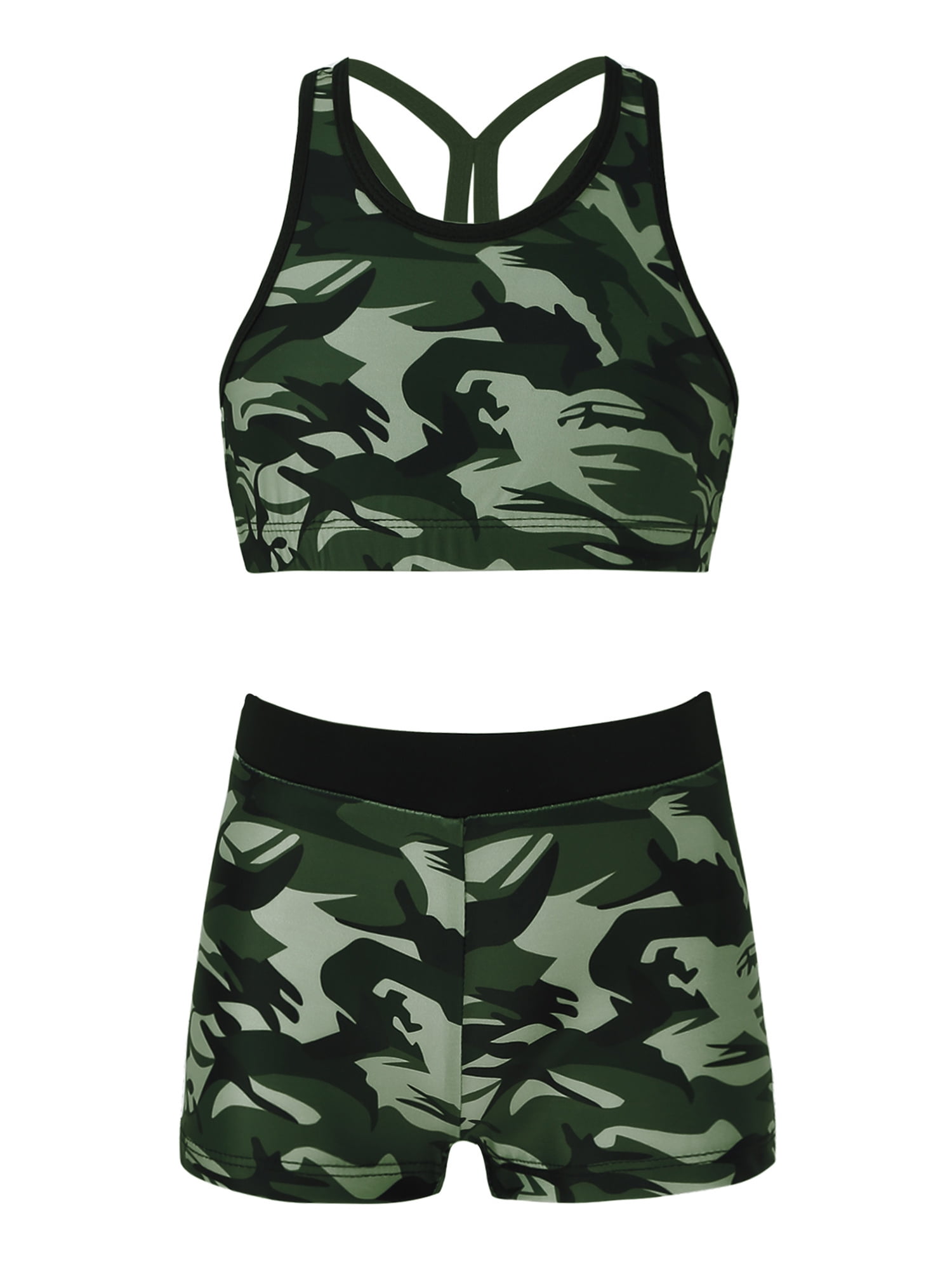 Sholeno Girls Tankini Swimsuit Two Piece Crop Topw with Boyshorts ...