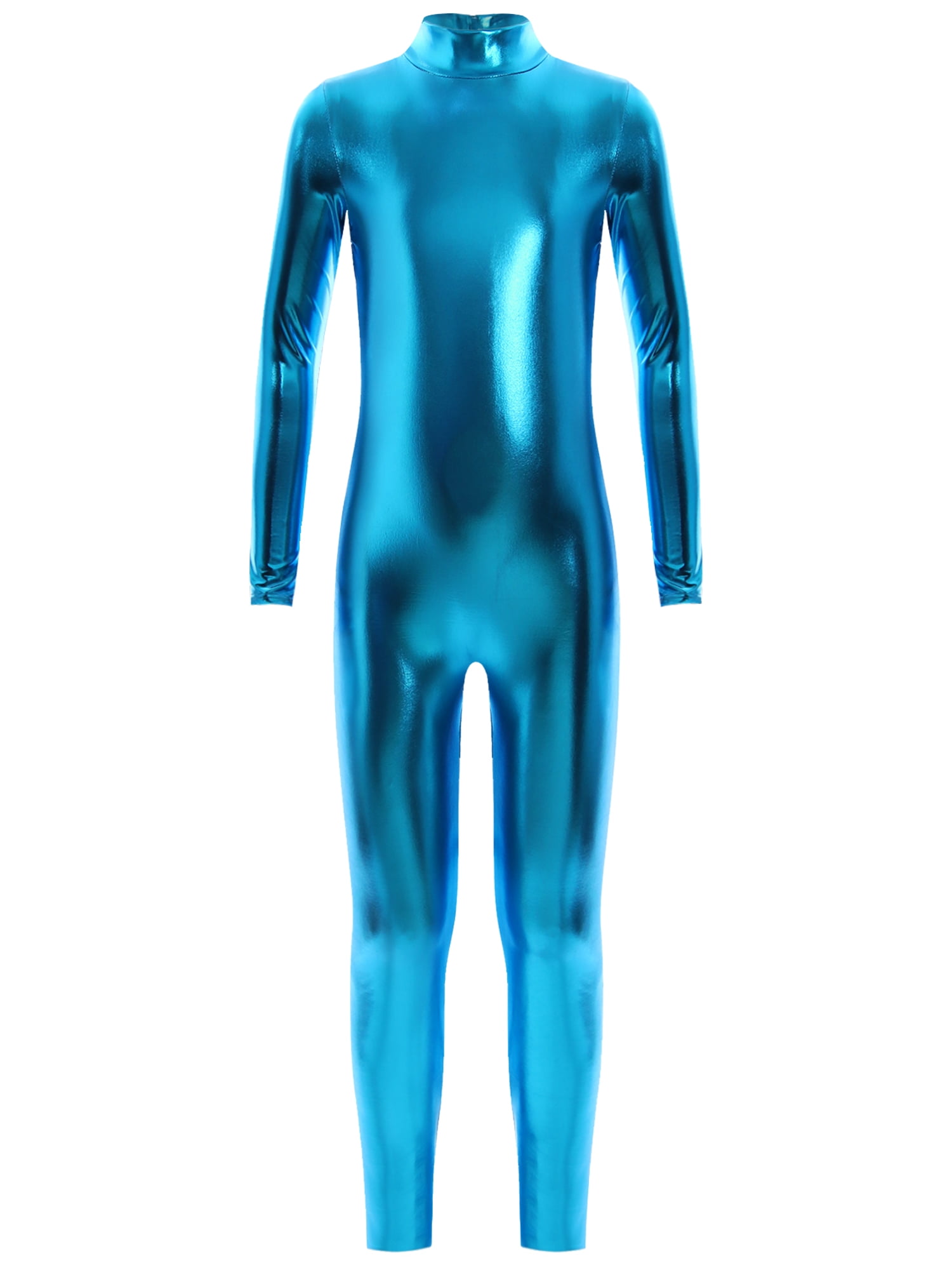 Sholeno Kids Boys Girls Long Sleeves Metallic Full Bodysuit Jumpsuit ...