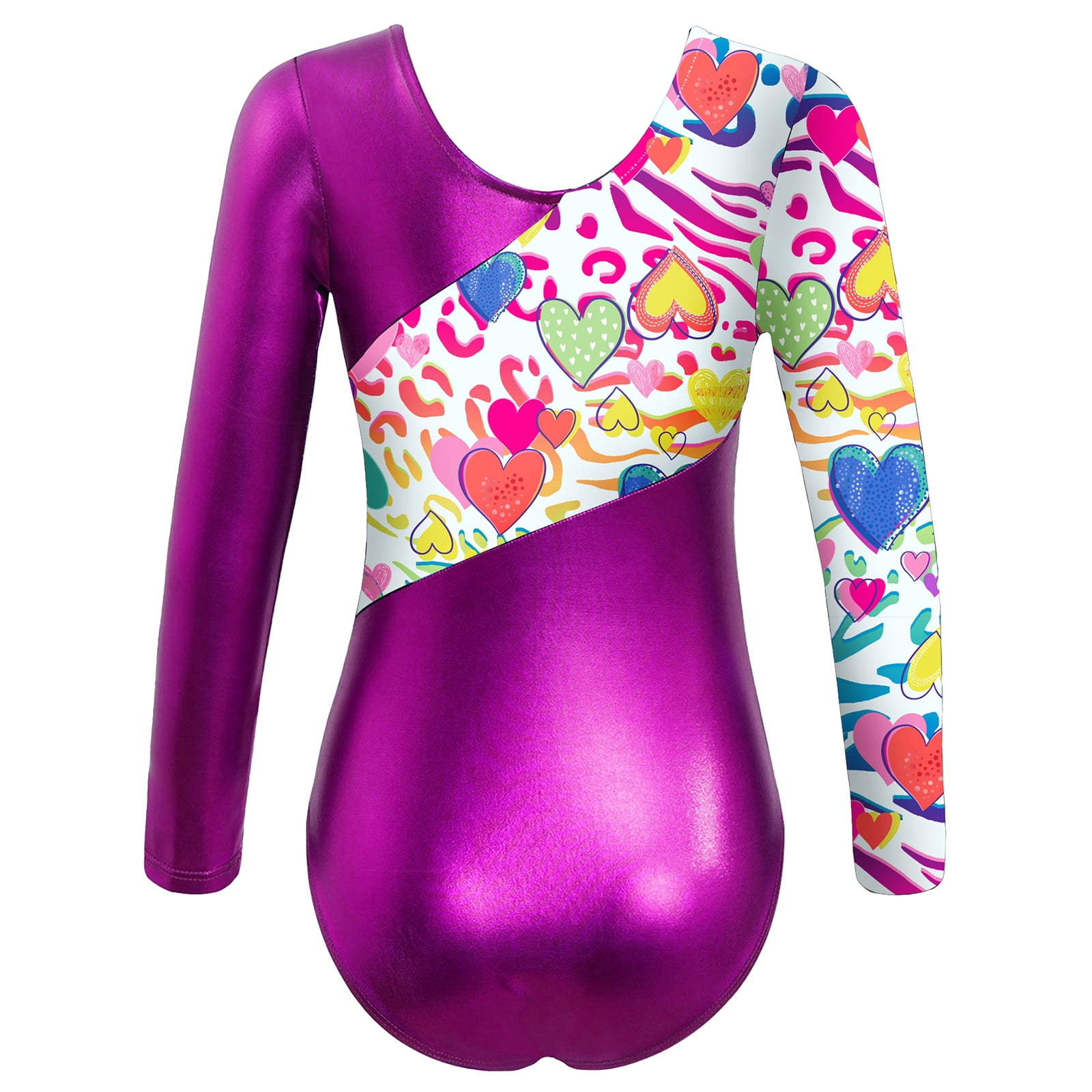 Sholeno Kids Girls Shiny Long Sleeve Gymnastics Leotards Ballet ...