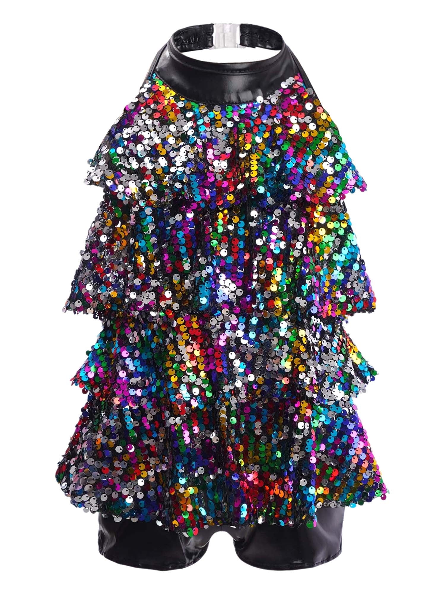 Sholeno Kids Girls Sparkly Sequins Jazz Latin Dance Dress Modern Ballet ...