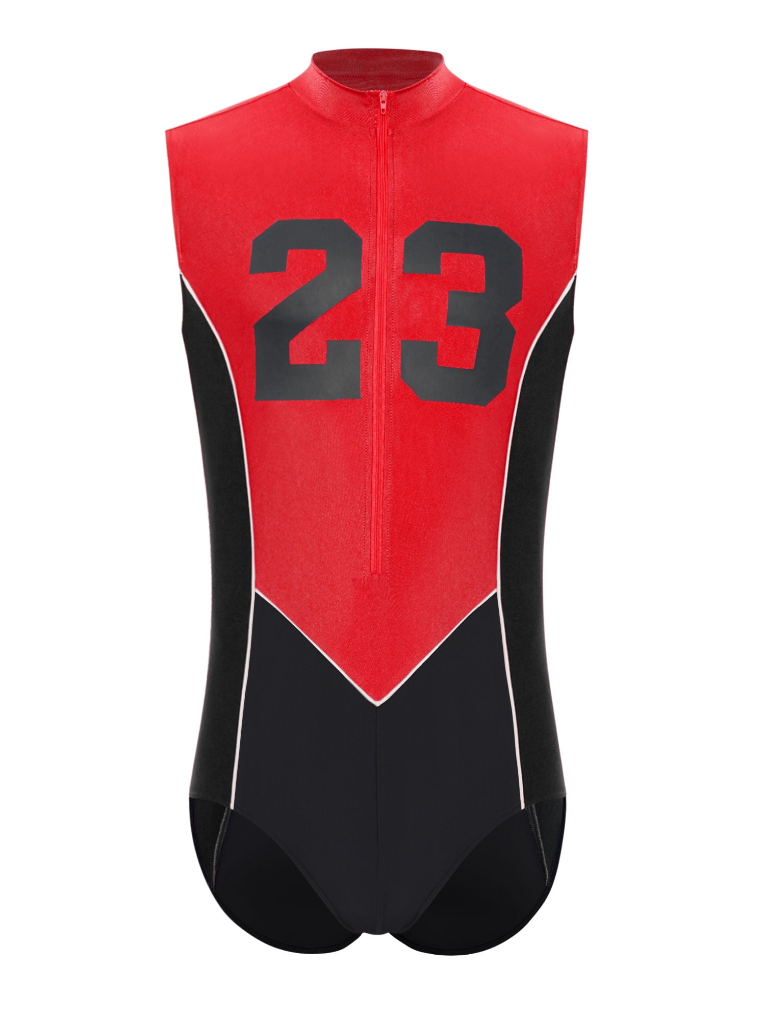 Sholeno Men's Sleeveless Front Zipper Athletic Leotard One Piece ...