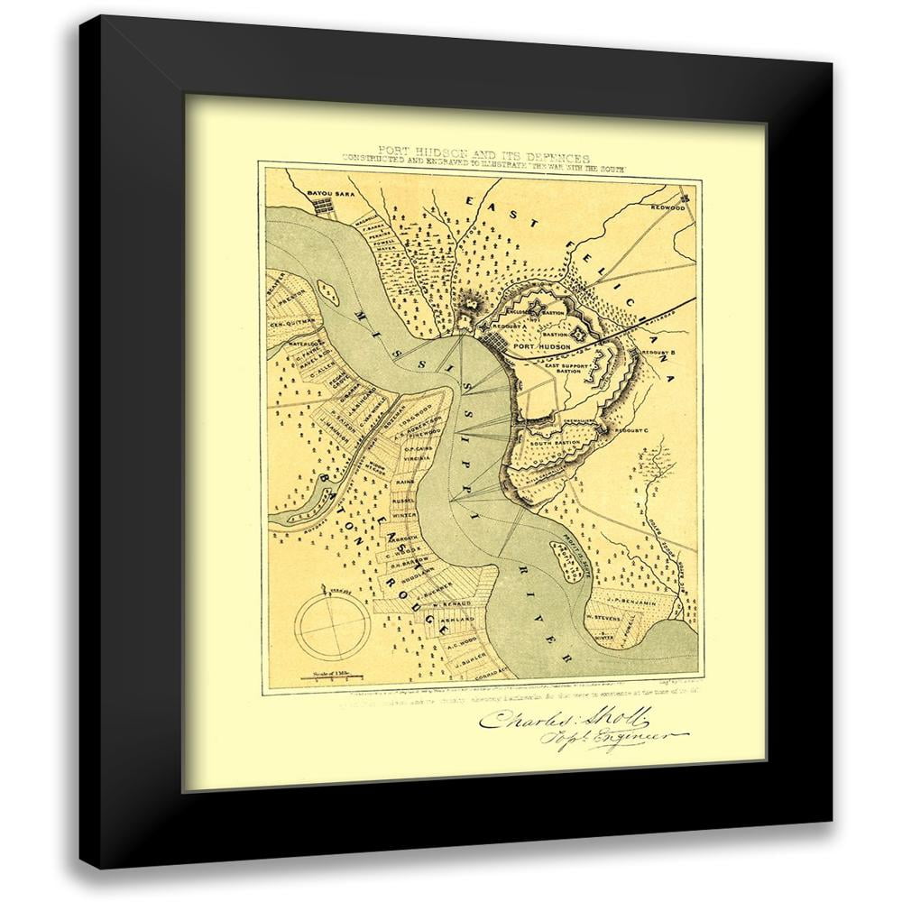 Sholl 12x14 Black Modern Framed Museum Art Print Titled - Port Hudson ...