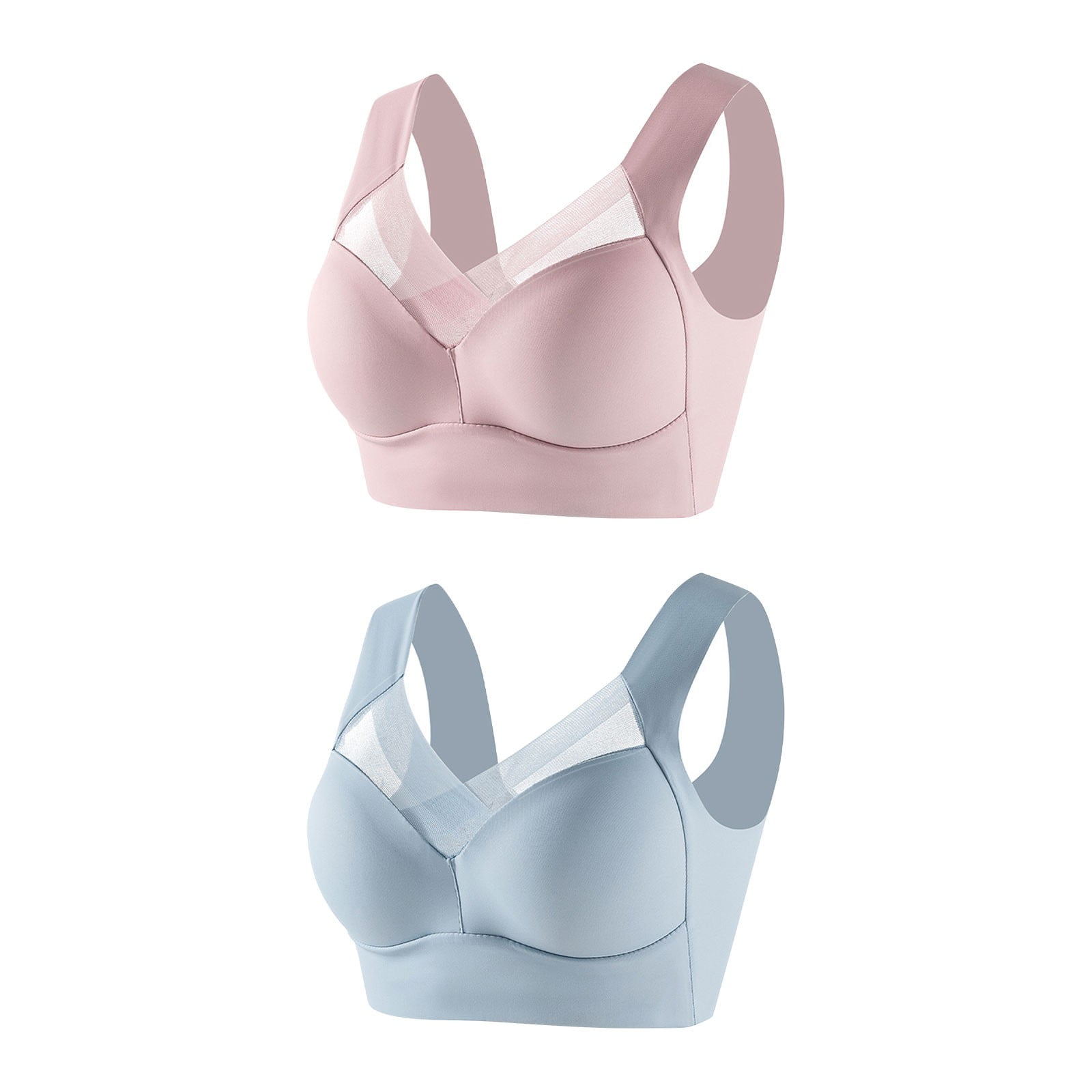 ShomPort 2PC Push Up Bras for Women No Underwire Full Coverage Bra with ...