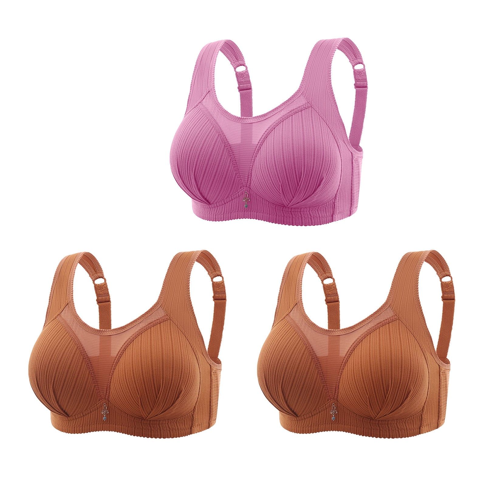 ShomPort 3 Pack Wireless Bra for Women Comfortable Padded Full Wrap ...