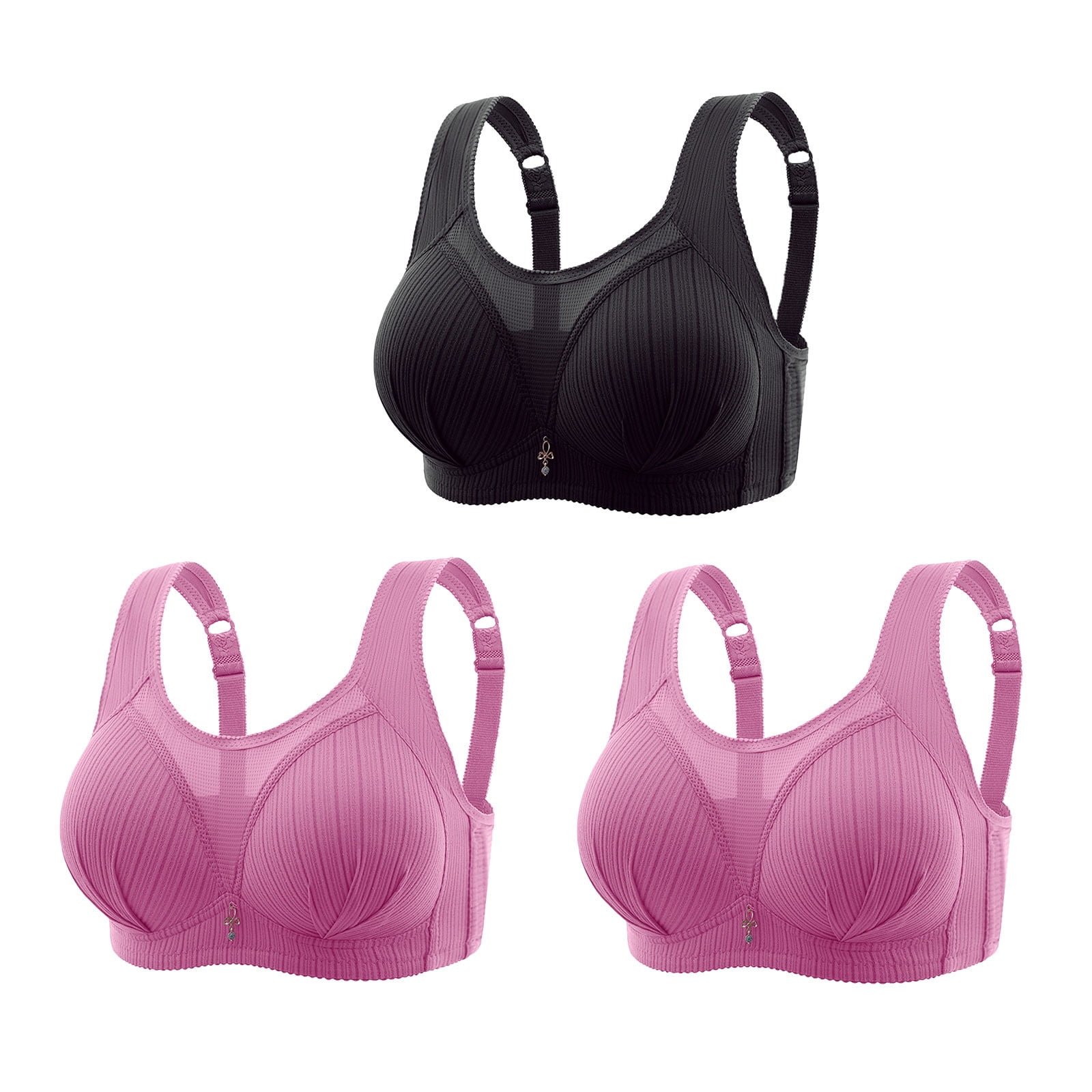 ShomPort 3 Pack Wireless Bra for Women Comfortable Padded Full Wrap ...