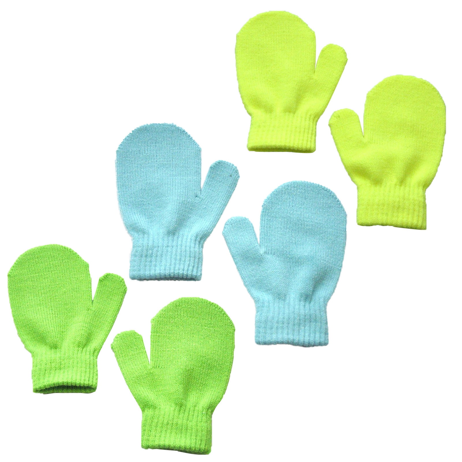 ShomPort 3 Pairs Toddler Mitten Solid Color Soft Kids Gloves Winter ...