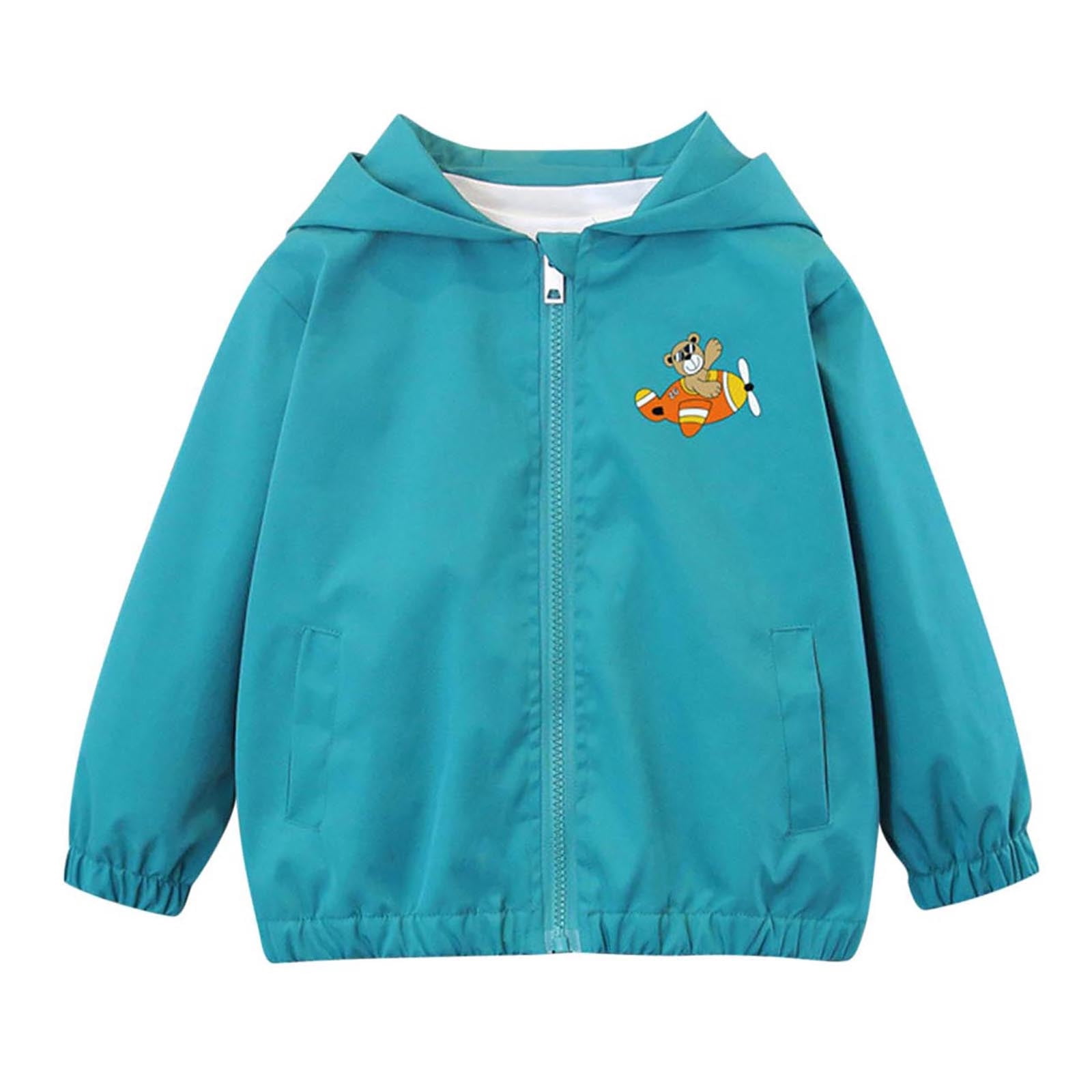 ShomPort Boys Girls Waterproof Jackets Cute Raincoats Full Zip Hooded ...