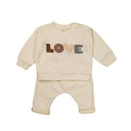 Baby Boy Valentines Day Outfit 3M 6M 12M 18M Sweatshirt Romper Long Sleeve Bubble Onesie Newborn ...