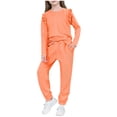 ShomPort Girls School Clothing Sets Ruffle Long Sleeve Tops Casual ...