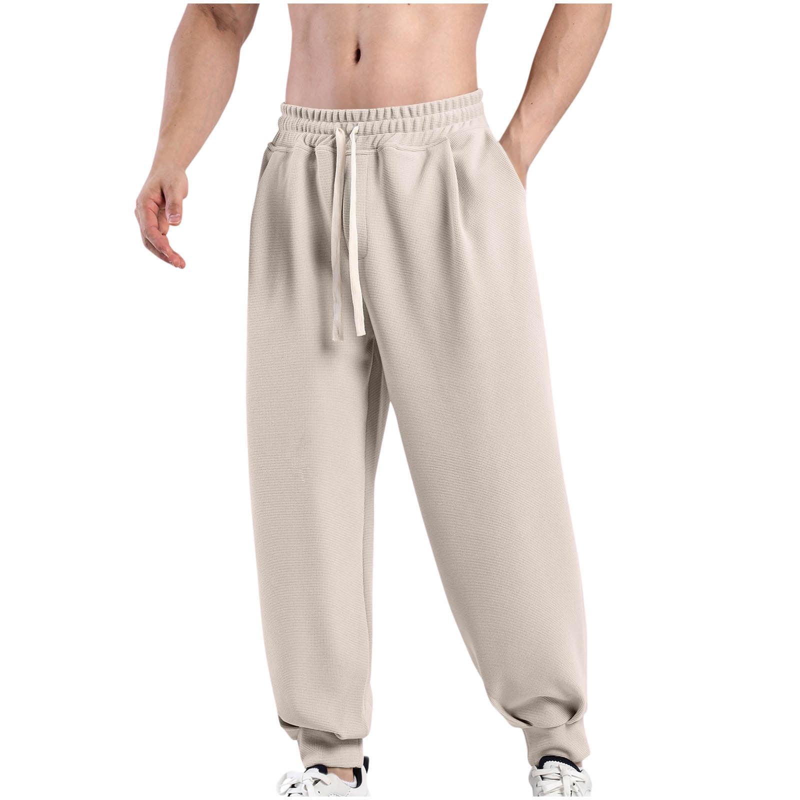 ShomPort Jogging Pants Men Solid Color Casual Fall Long Pants Cotton ...
