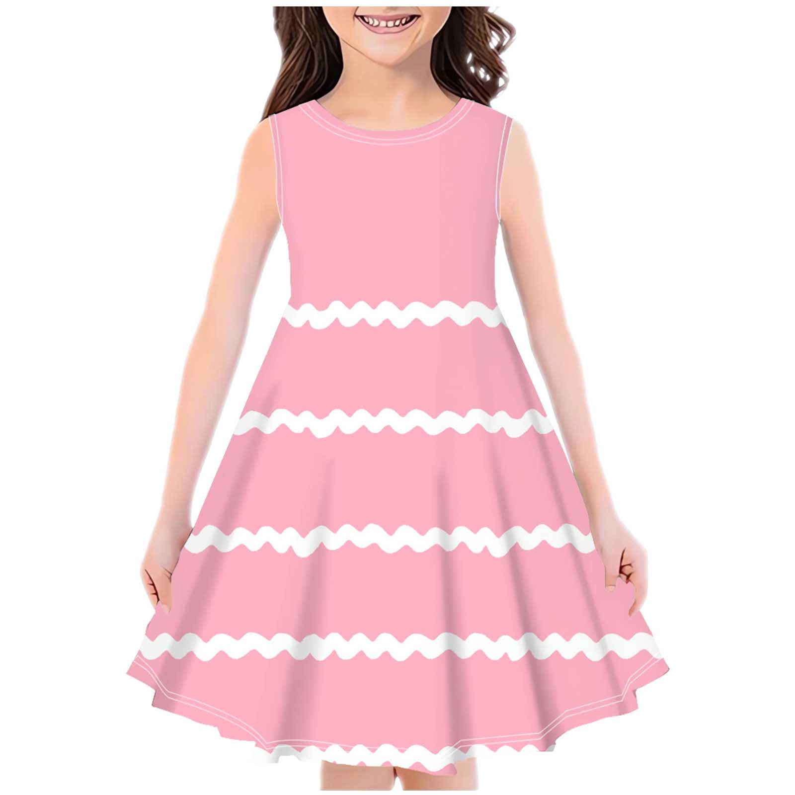 ShomPort Kids Girls Summer Dresses Cute Striped Sleeveless Sundress ...
