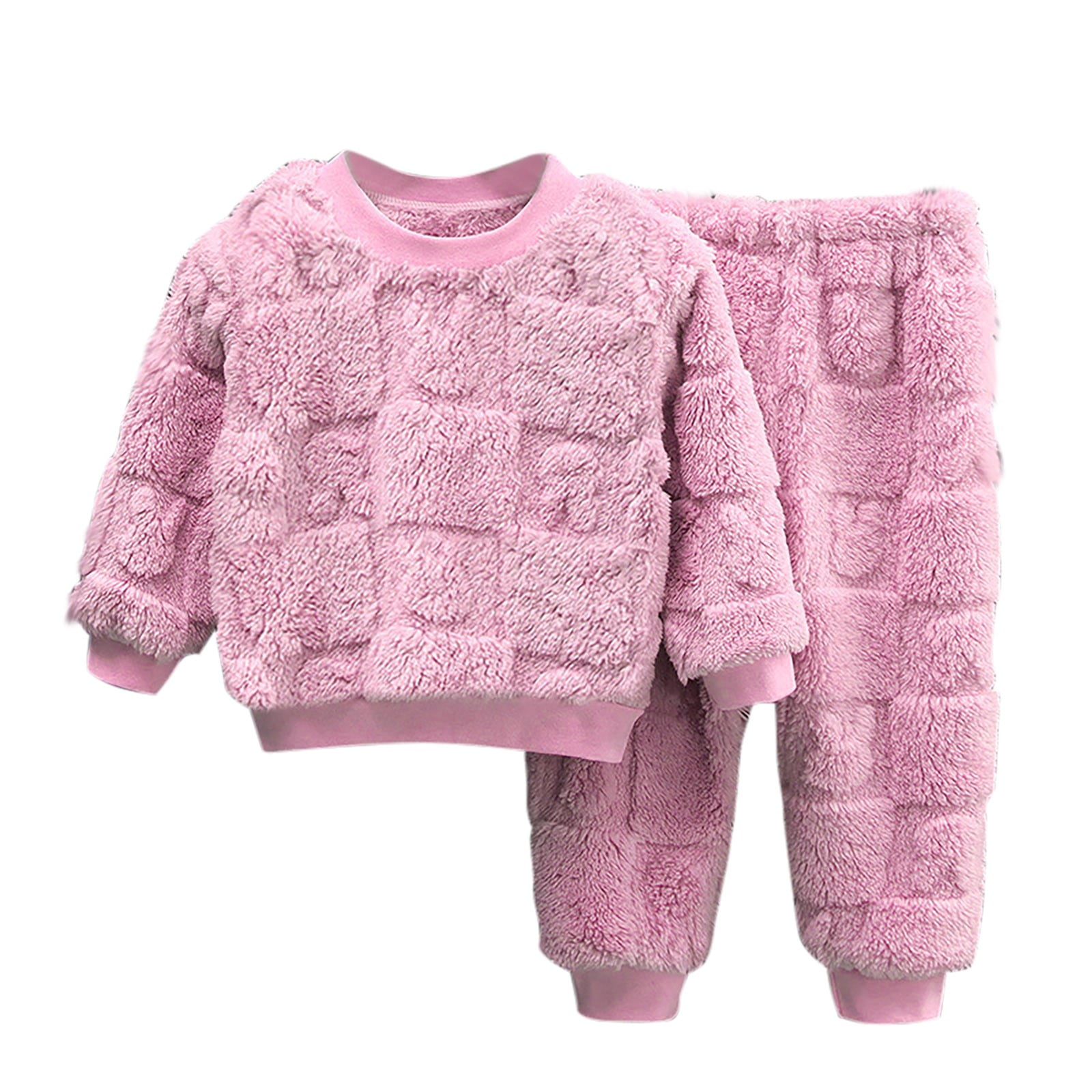 ShomPort Kids Winter Fleece Sleepwear Outfit Warm Long Sleeve Pullover ...