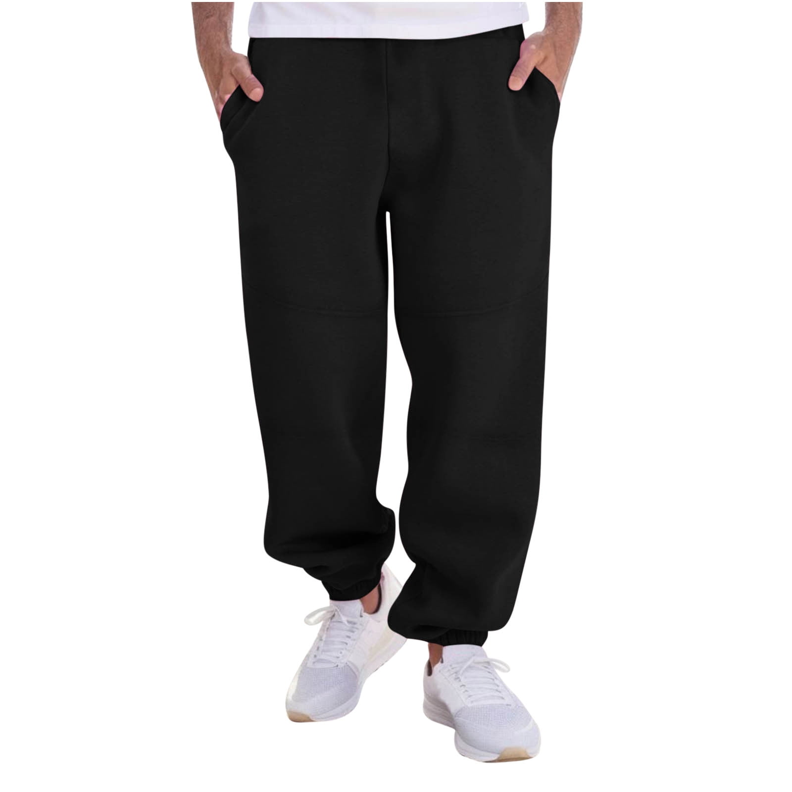 ShomPort Men's Fall Winter Pants Warm Fleece Lined Sweatpants Cinch ...