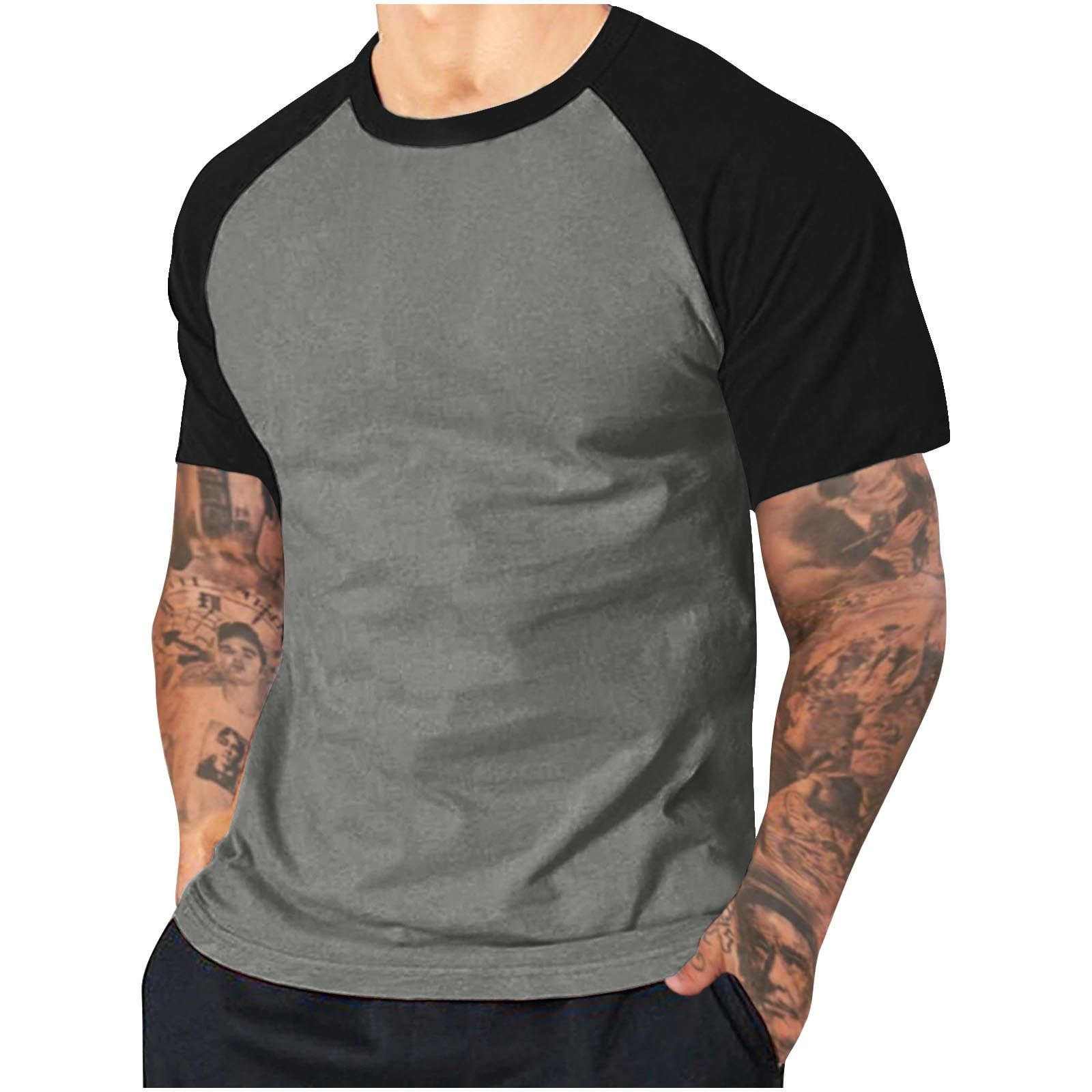 ShomPort T-Shirts for Men Color Block Short Sleeve Active Sports Tops ...