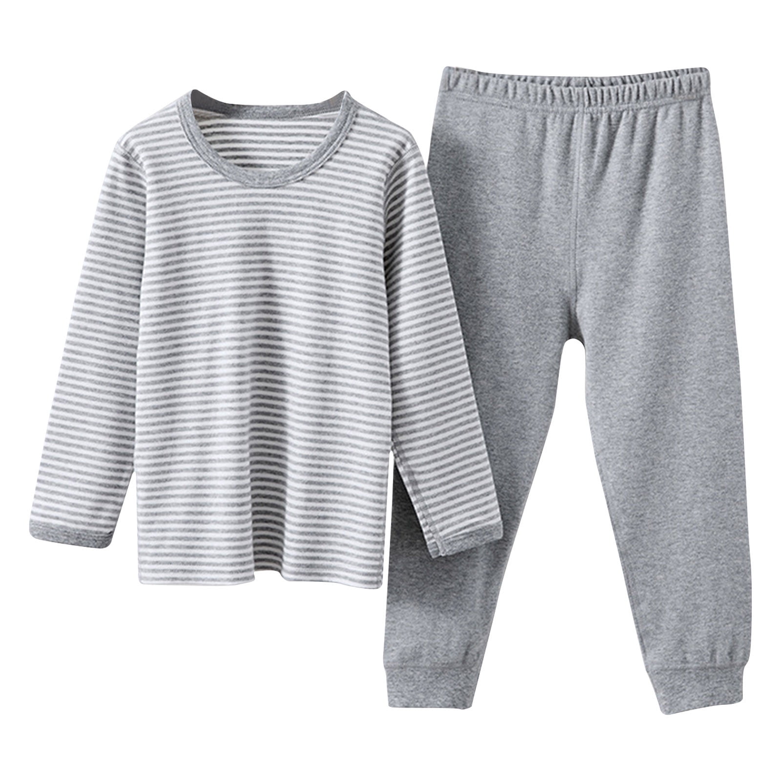 ShomPort Toddler Pajamas Set Long Sleeve Striped Top and Pant Girls ...